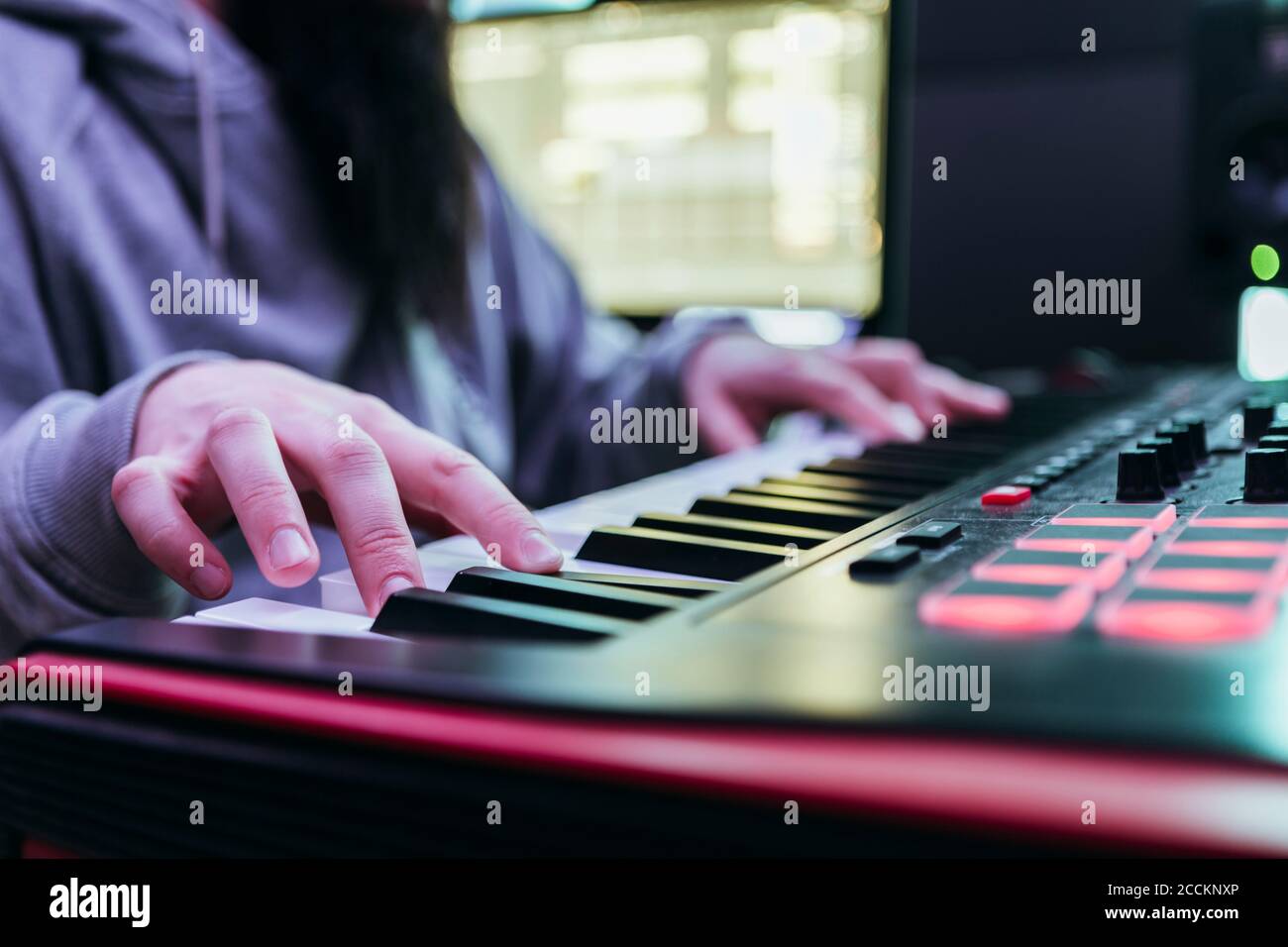 Dj producing music in his studio Stock Photo - Alamy