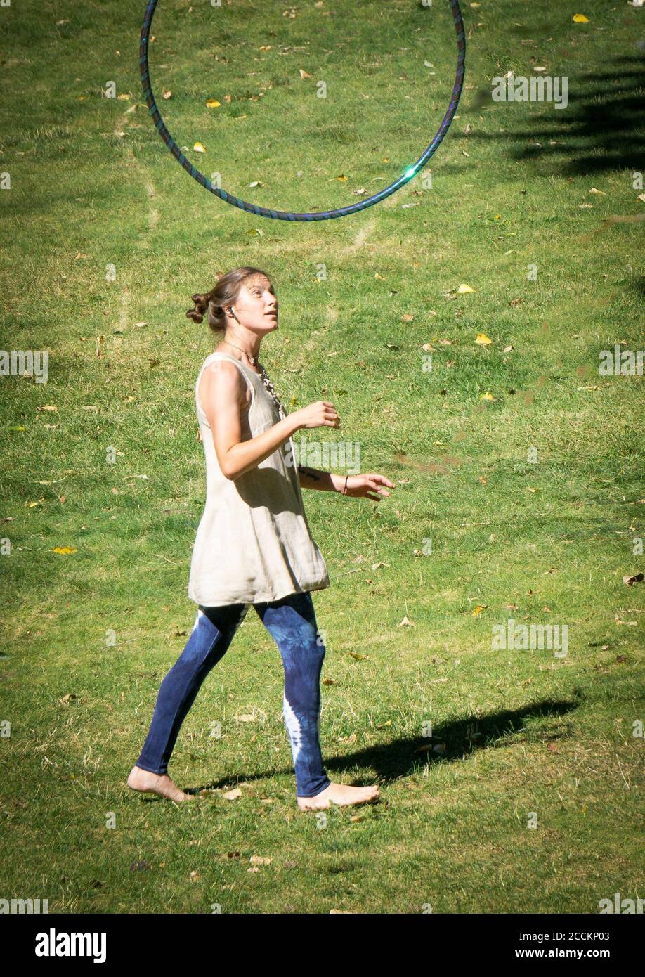 Hula hoop Prince's Island Park Calgary Alberta Stock Photo - Alamy