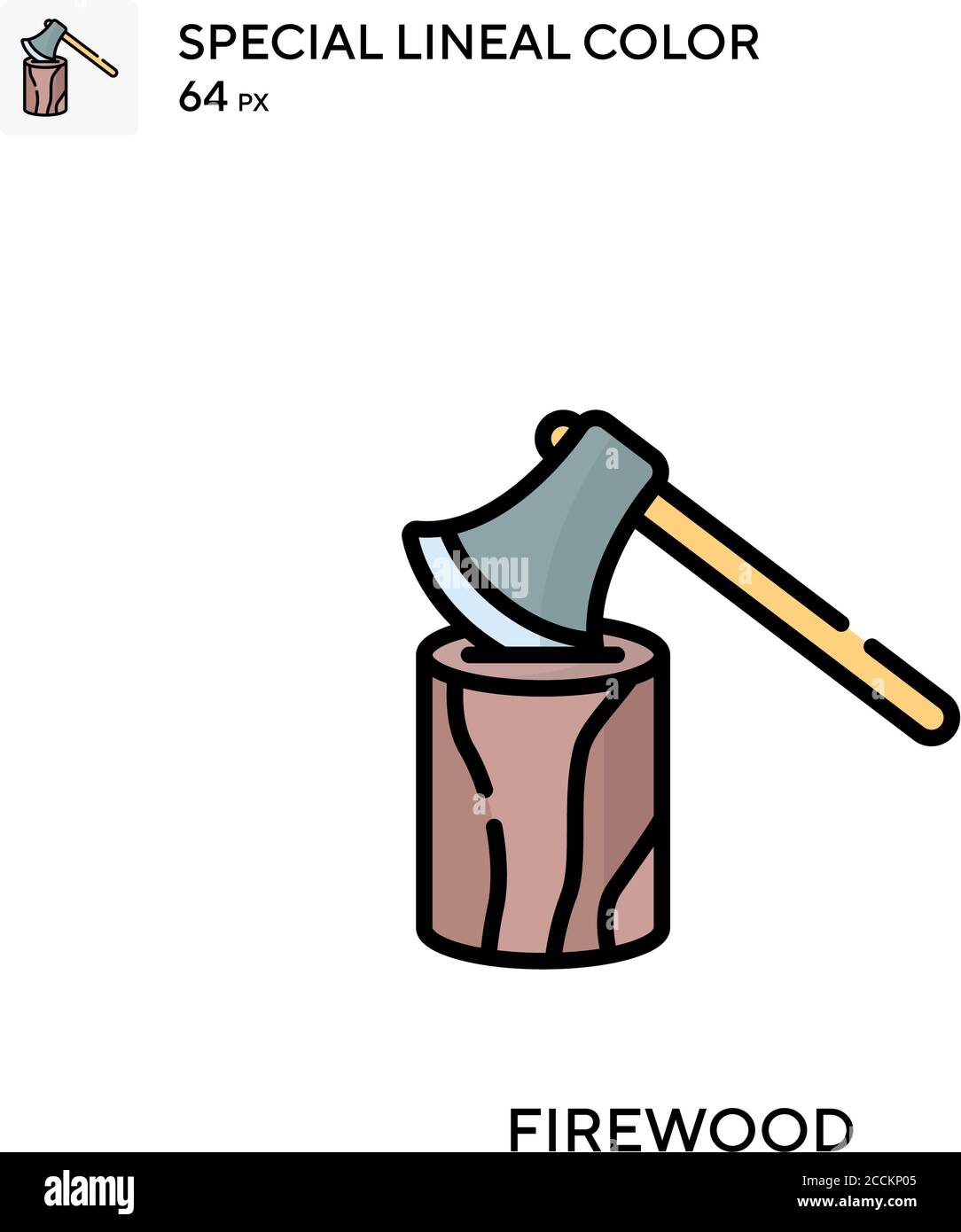 Firewood Special lineal color icon. Illustration symbol design template ...