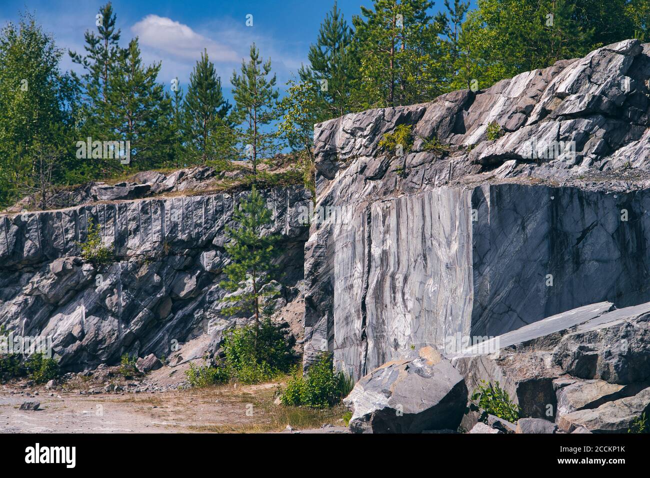 Marble rocks, Italian quarry, Ruskeala mountain park, Sortavala, Russia ...
