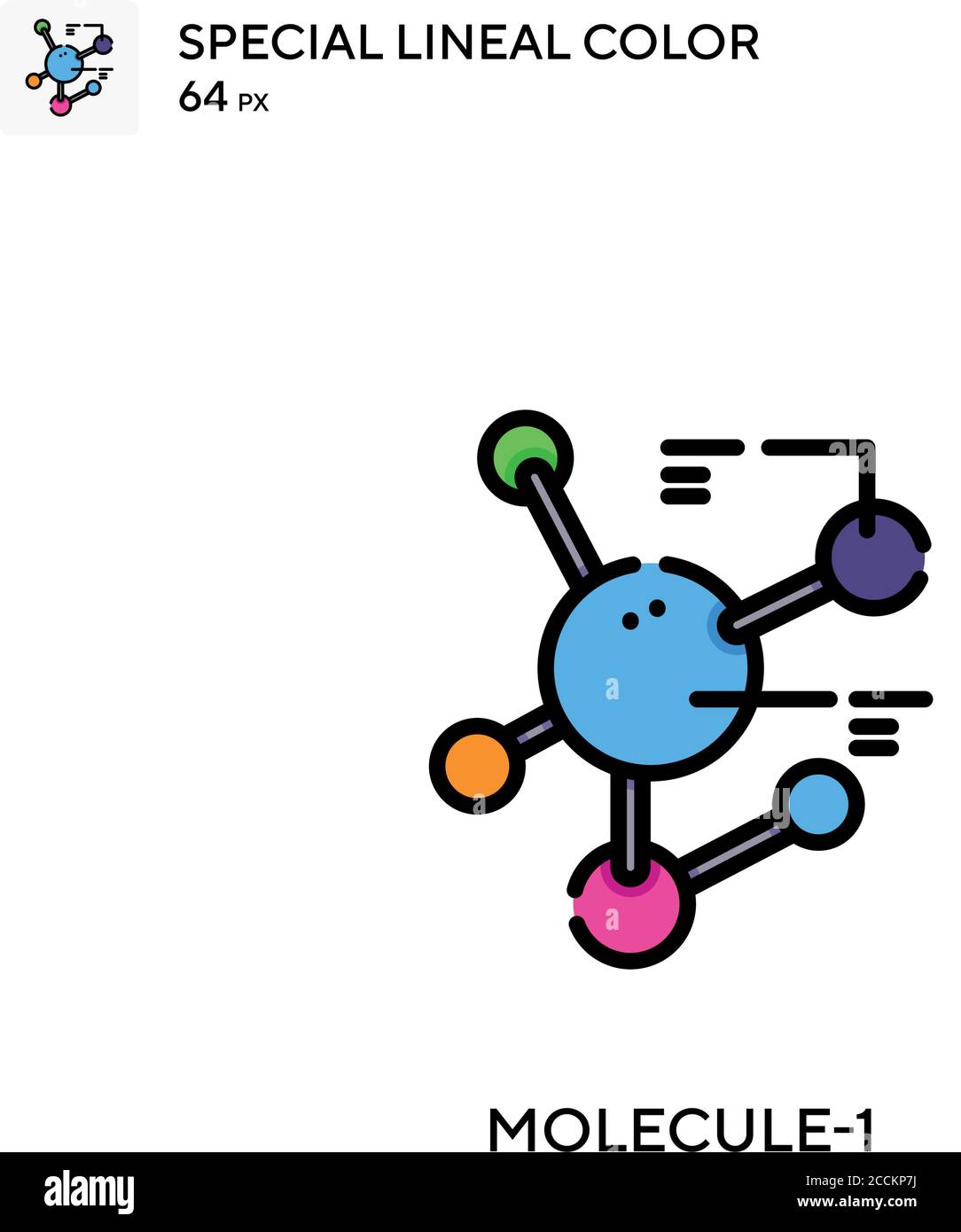 Molecule-1 Special lineal color icon. Illustration symbol design ...