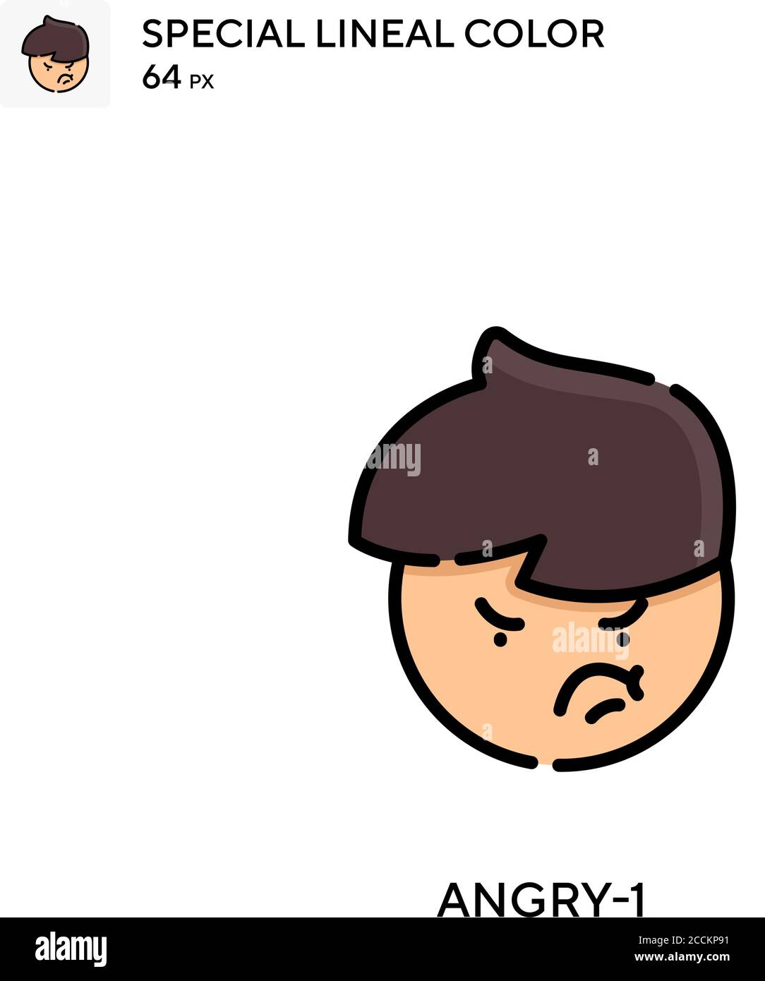Angry-1 Special lineal color icon. Illustration symbol design template ...