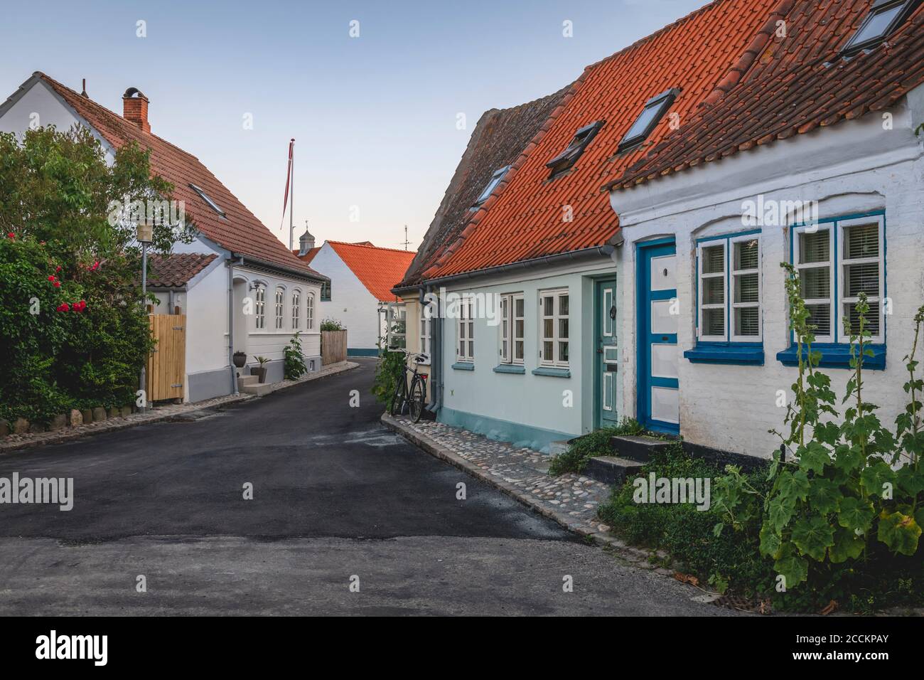 Denmark, Region of Southern Denmark, Marstal, Old town houses along ...