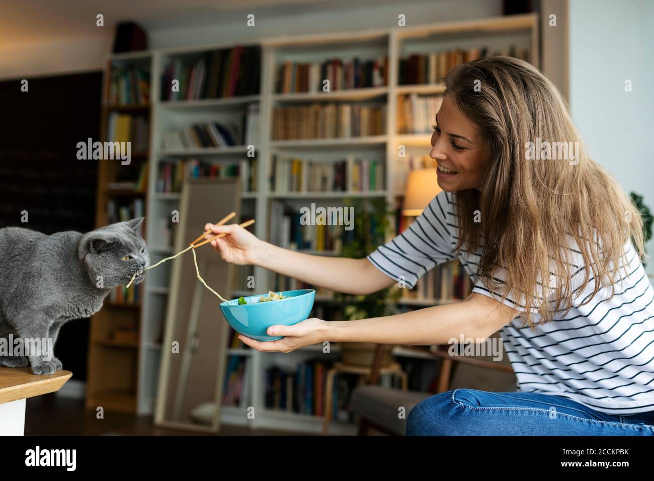 Cat Eating Spaghetti