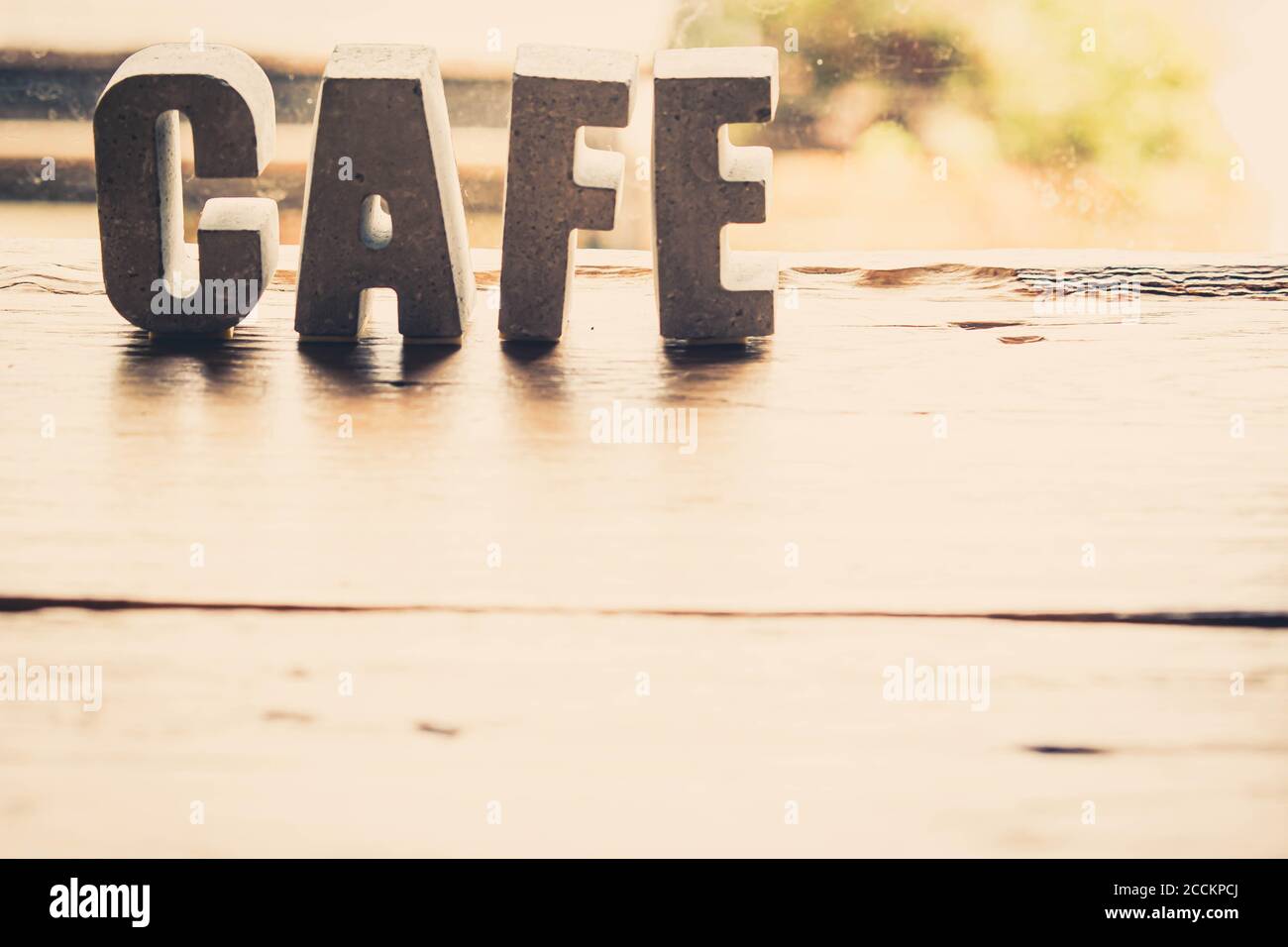 Cafe letter alphabet signage. Vintage Sign Made With Wooden Letters ...