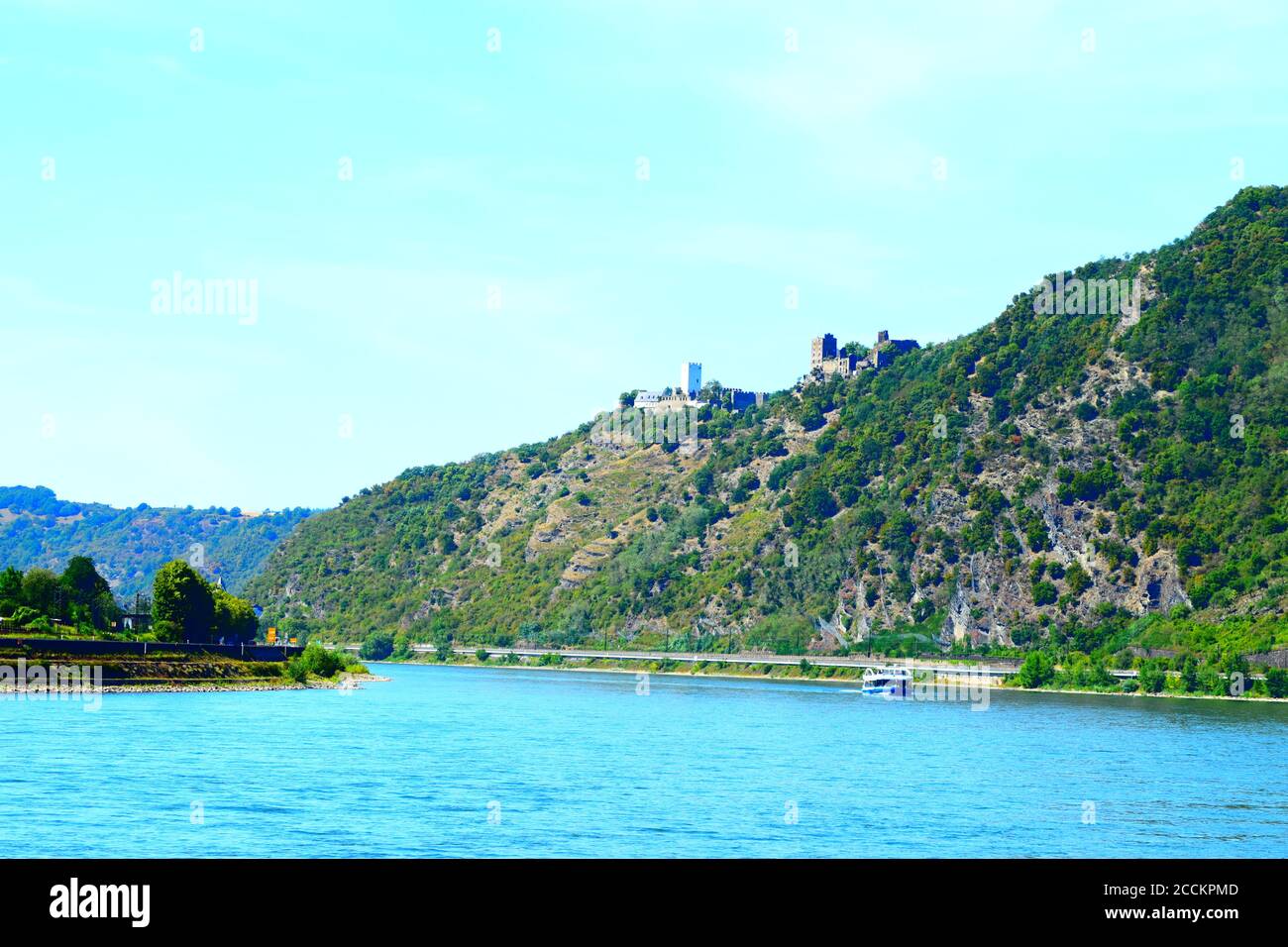 view towards the north along the Rhine valley at Kestert, north of ...