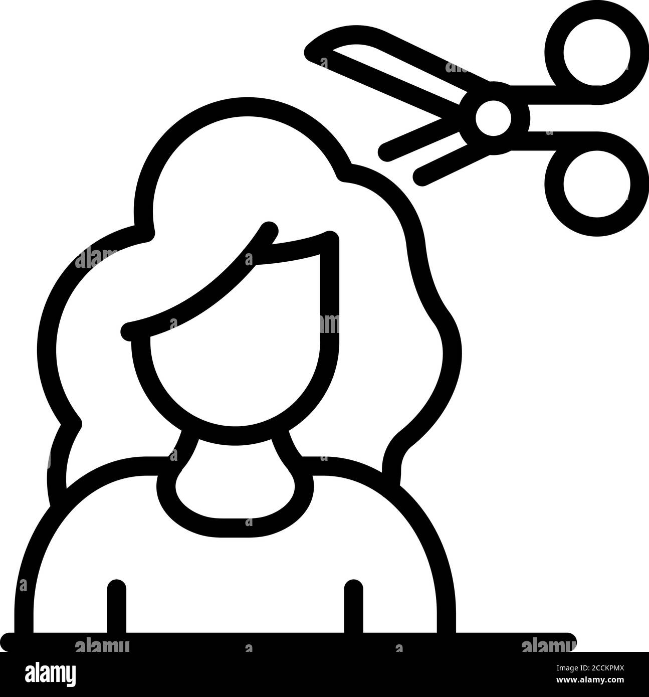 Woman cut hair icon, outline style Stock Vector Image & Art - Alamy