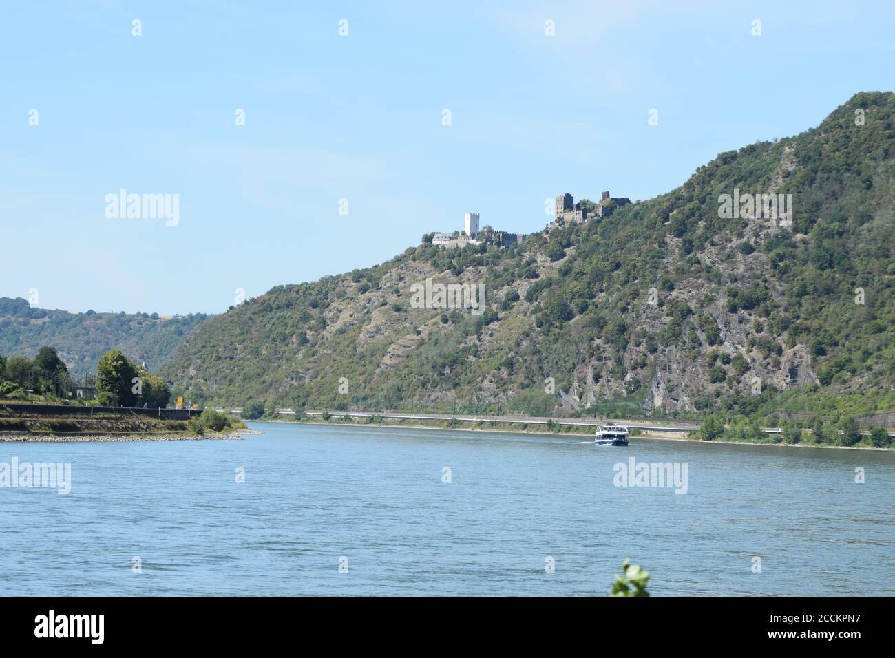 view towards the north along the Rhine valley at Kestert, north of ...