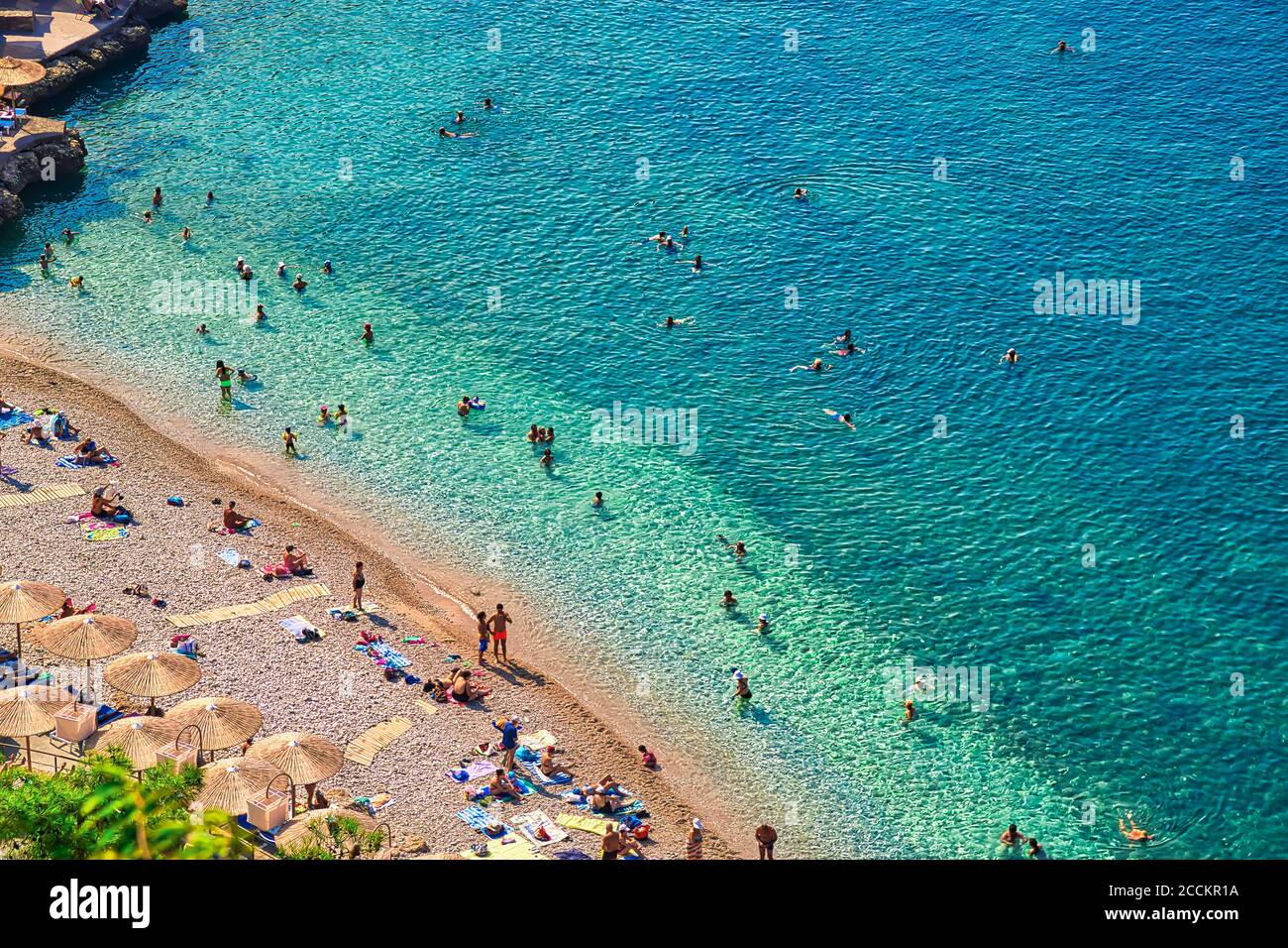 Arvanitia beach from high view, Nafplio, Greece Stock Photo - Alamy