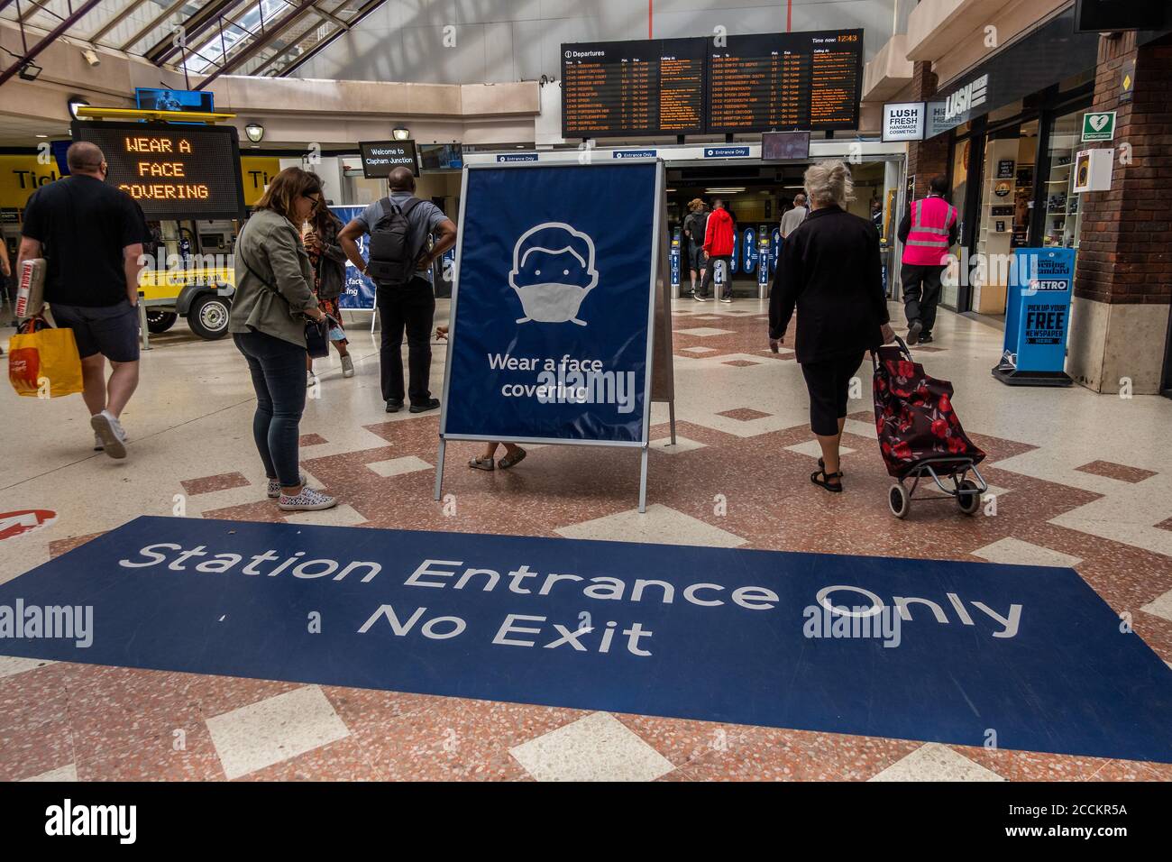 London, UK. 22nd Aug, 2020. Clapham Junction station is quiet - there ...