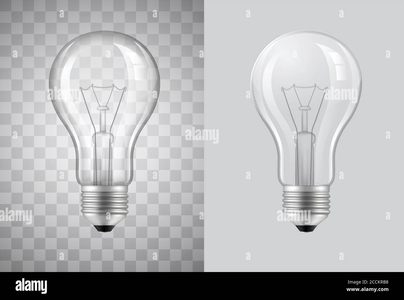 light bulb realistic vector illustration isolated on transparent ...