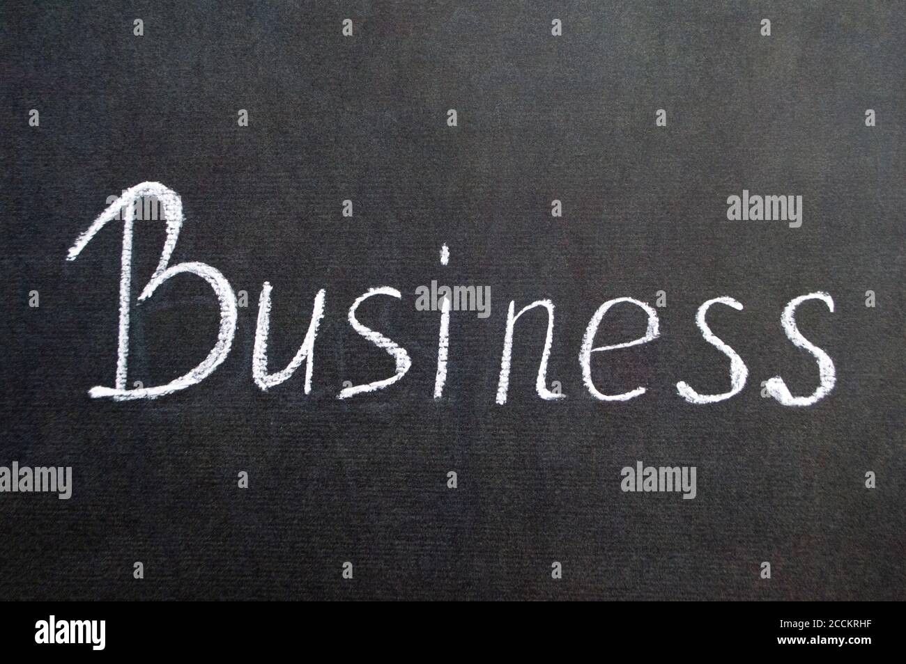 Chalk business word text on black background. Success strategy concept ...