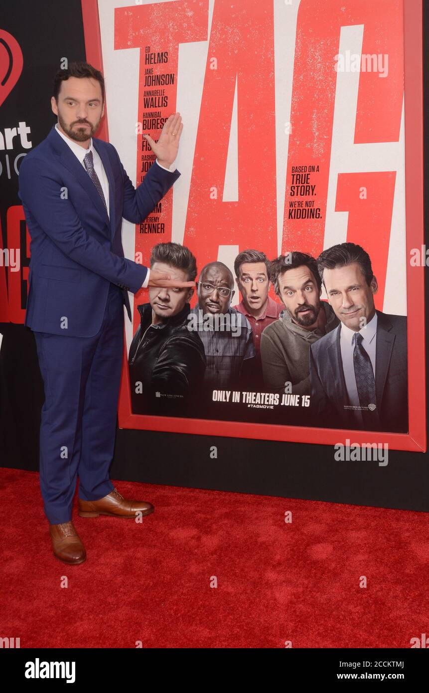 LOS ANGELES - JUN 7: Jake Johnson at the Tag Premiere at the Village ...