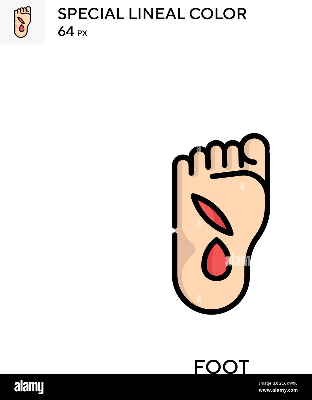 Foot Special lineal color icon. Illustration symbol design template for ...