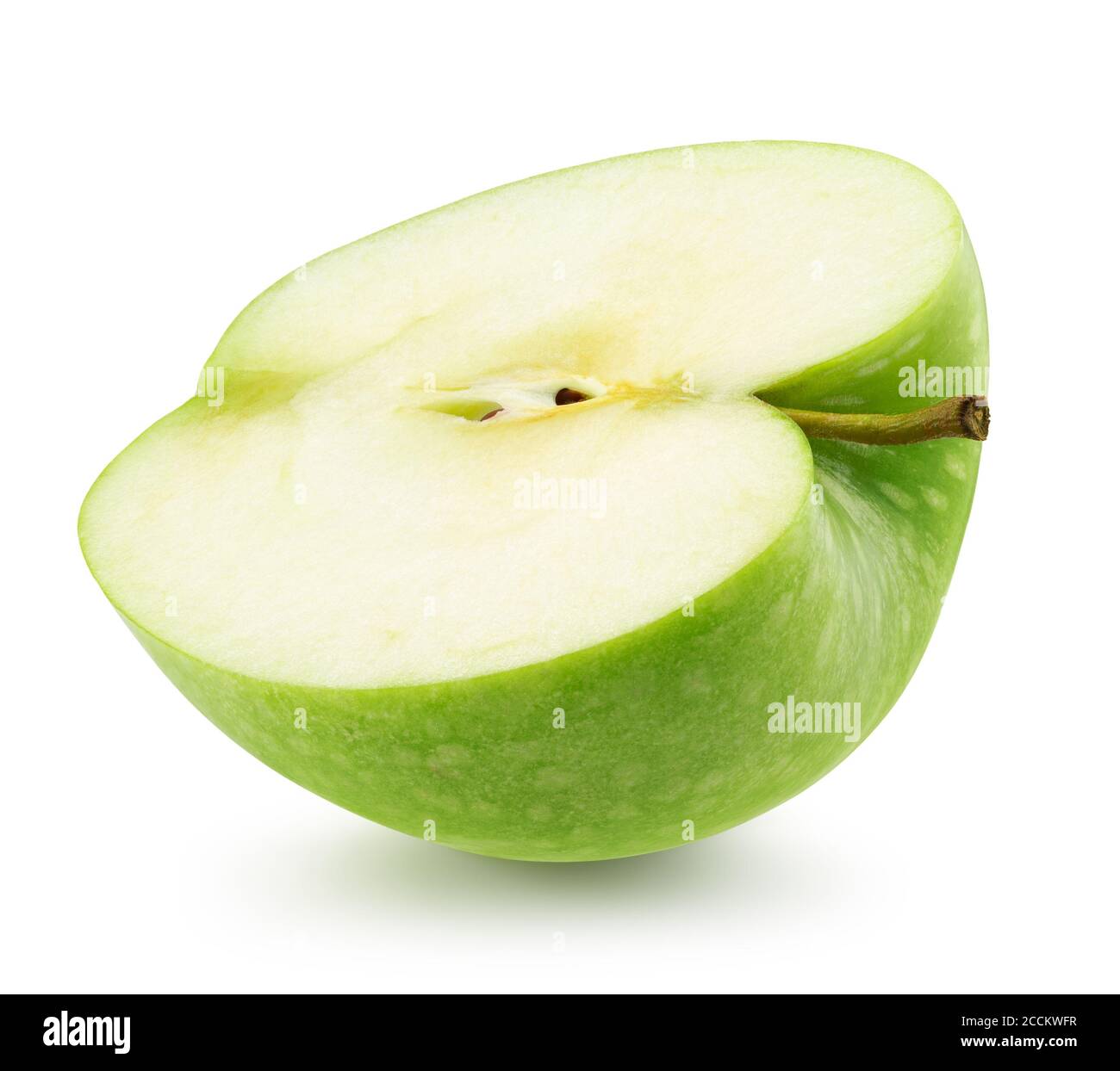 half of green apple isolated on a white background Stock Photo - Alamy