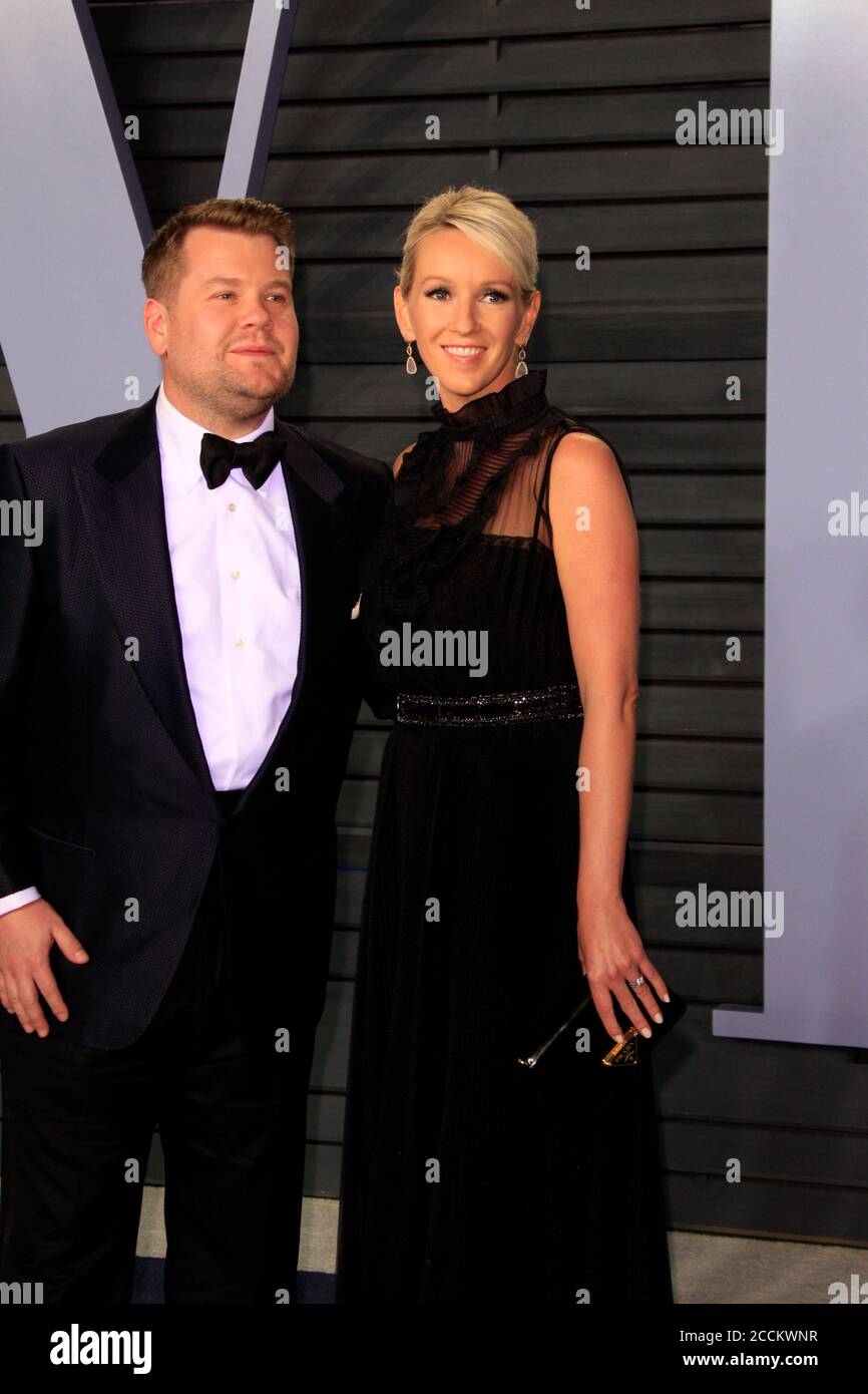 LOS ANGELES - MAR 4: James Corden, Julia Carey at the 24th Vanity Fair ...