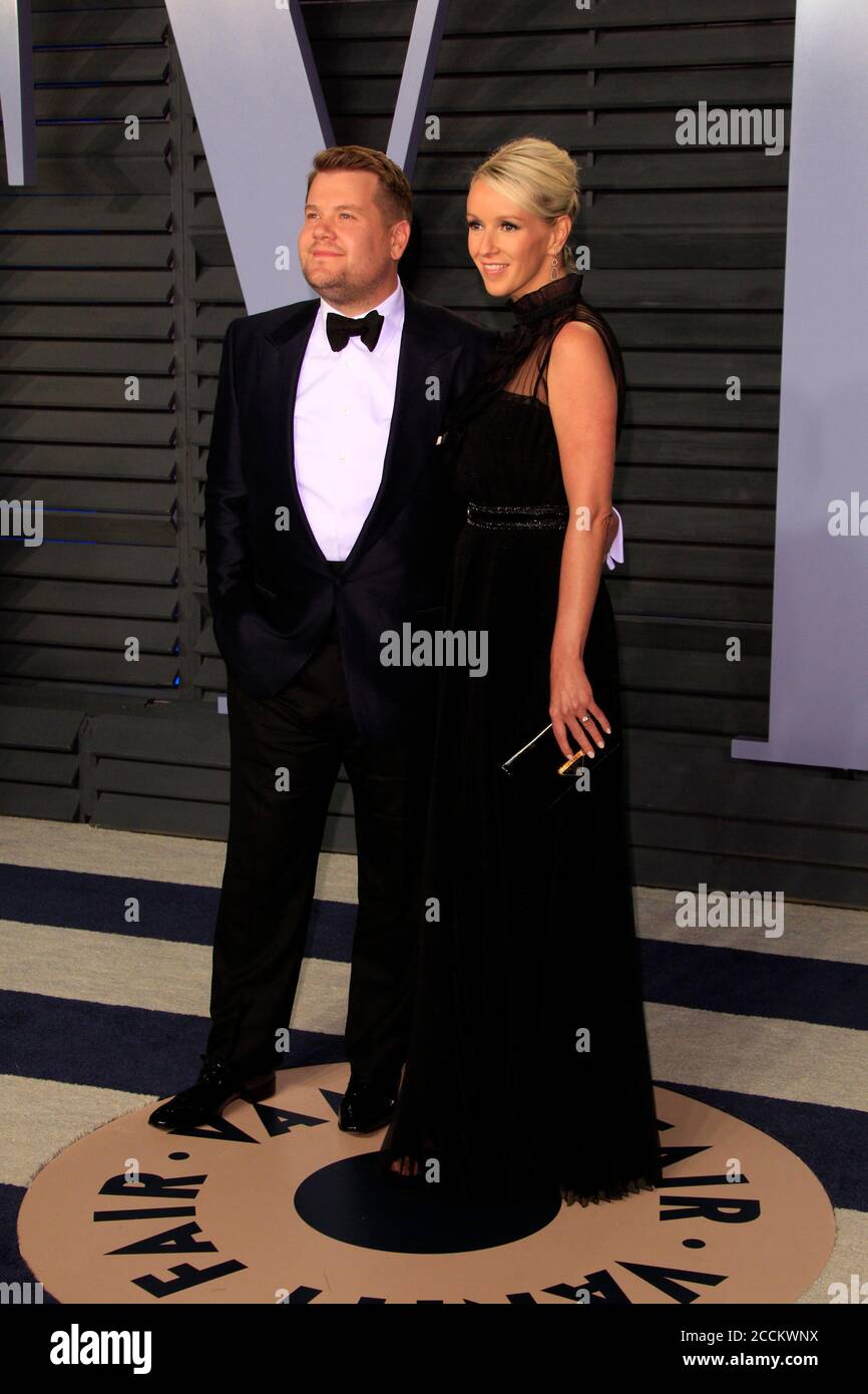 LOS ANGELES - MAR 4: James Corden, Julia Carey at the 24th Vanity Fair ...