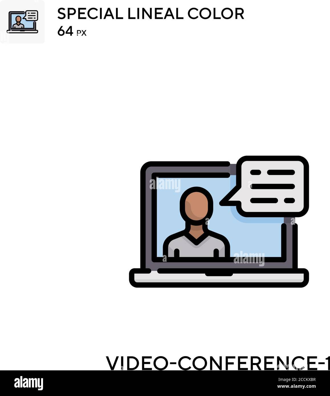 Video-conference-1 Special lineal color icon. Illustration symbol design template for web mobile ...