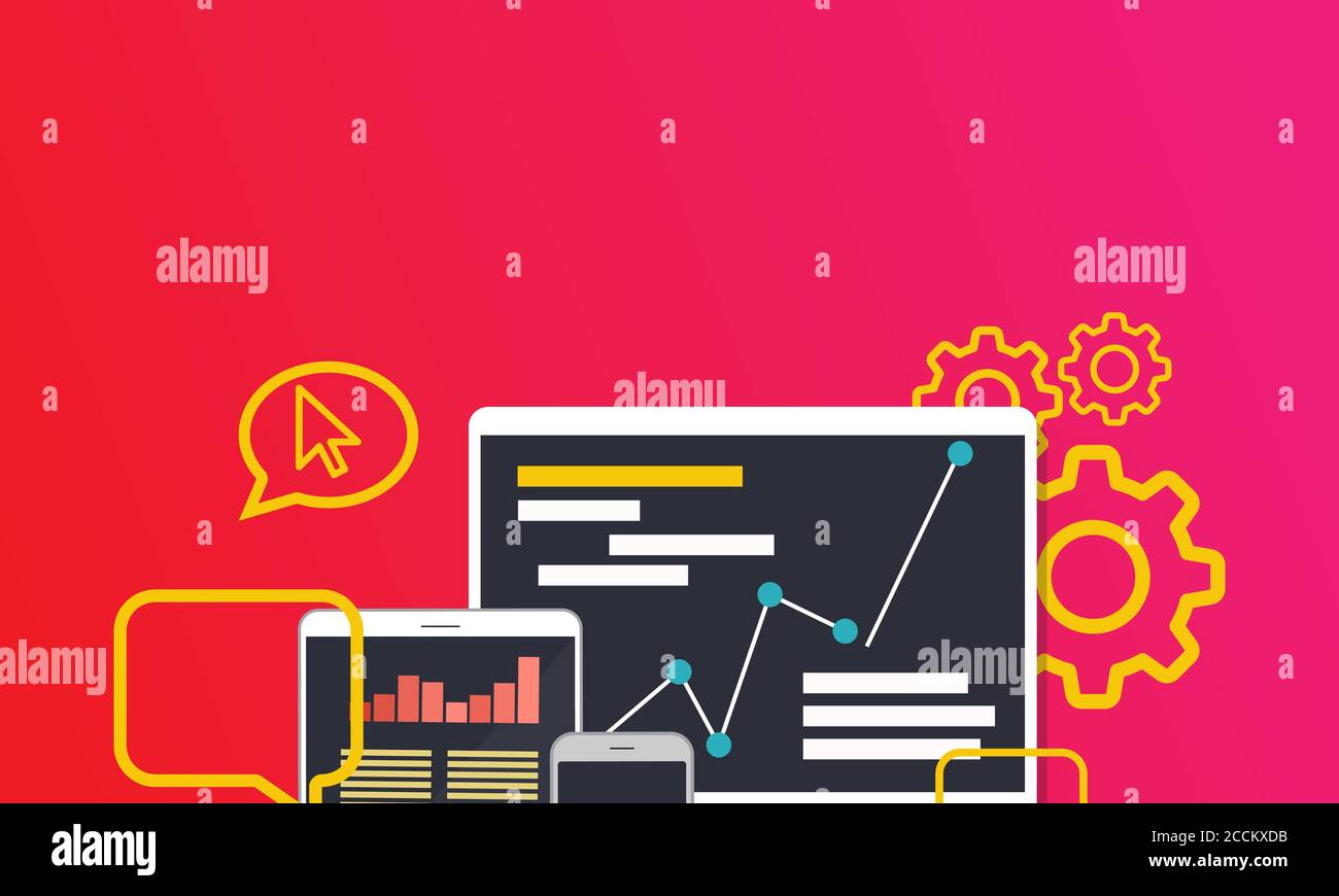 Seo (search engine optimization) concept vector flat illustration ...