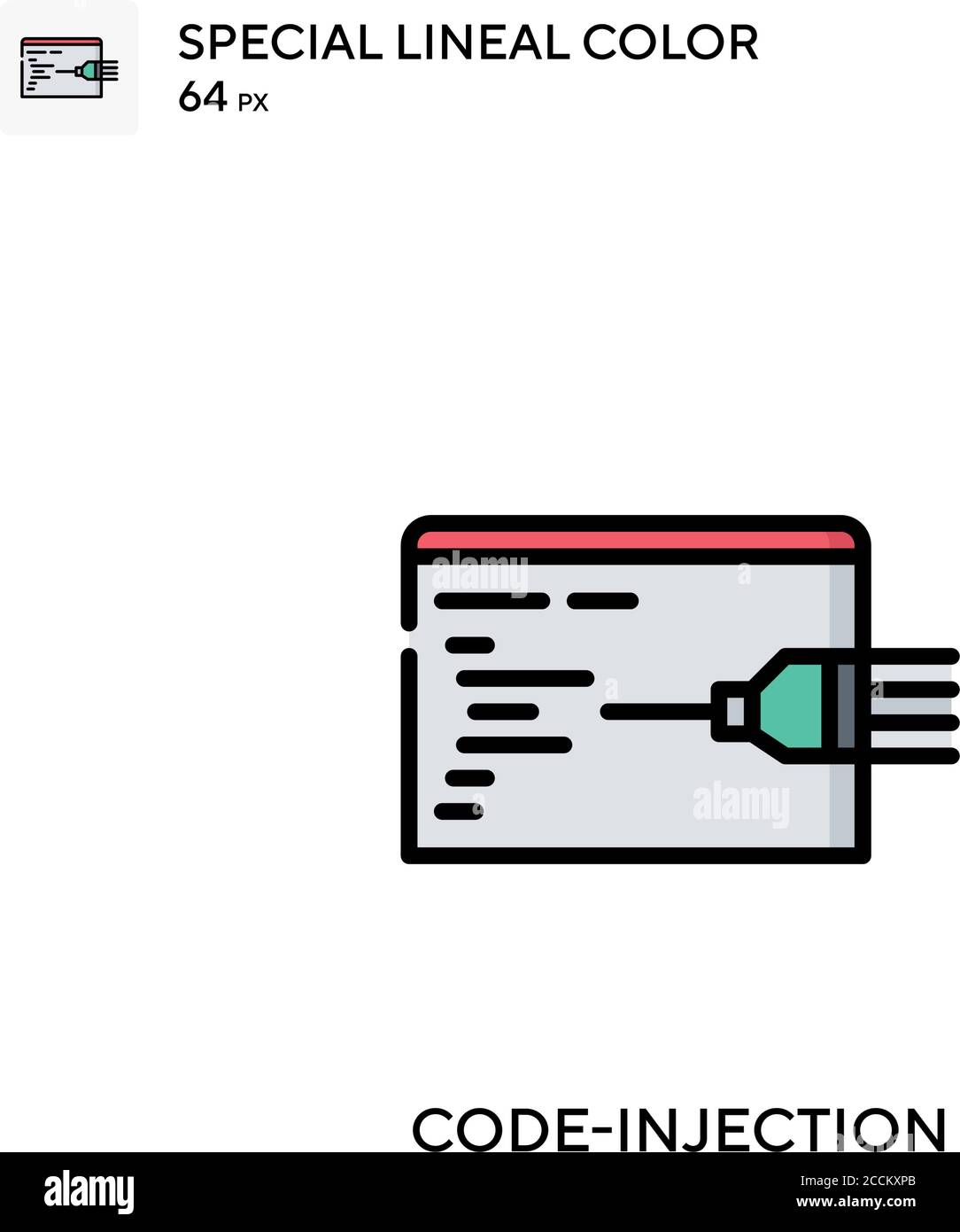 Code-injection Special lineal color icon. Illustration symbol design ...