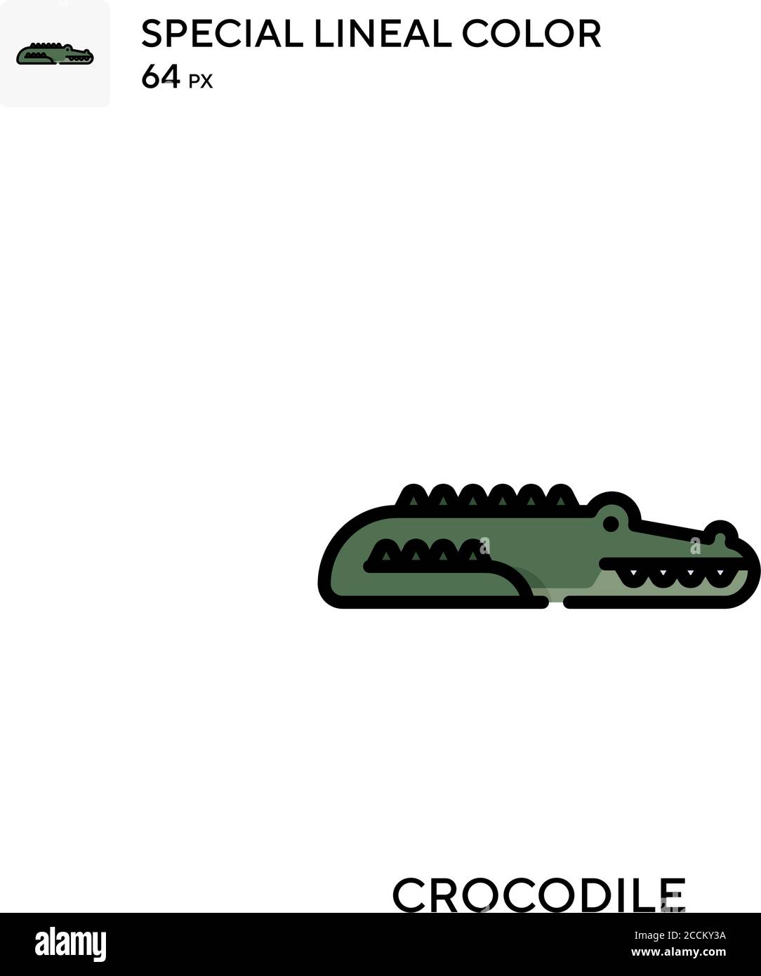 Crocodile Special lineal color icon. Illustration symbol design ...