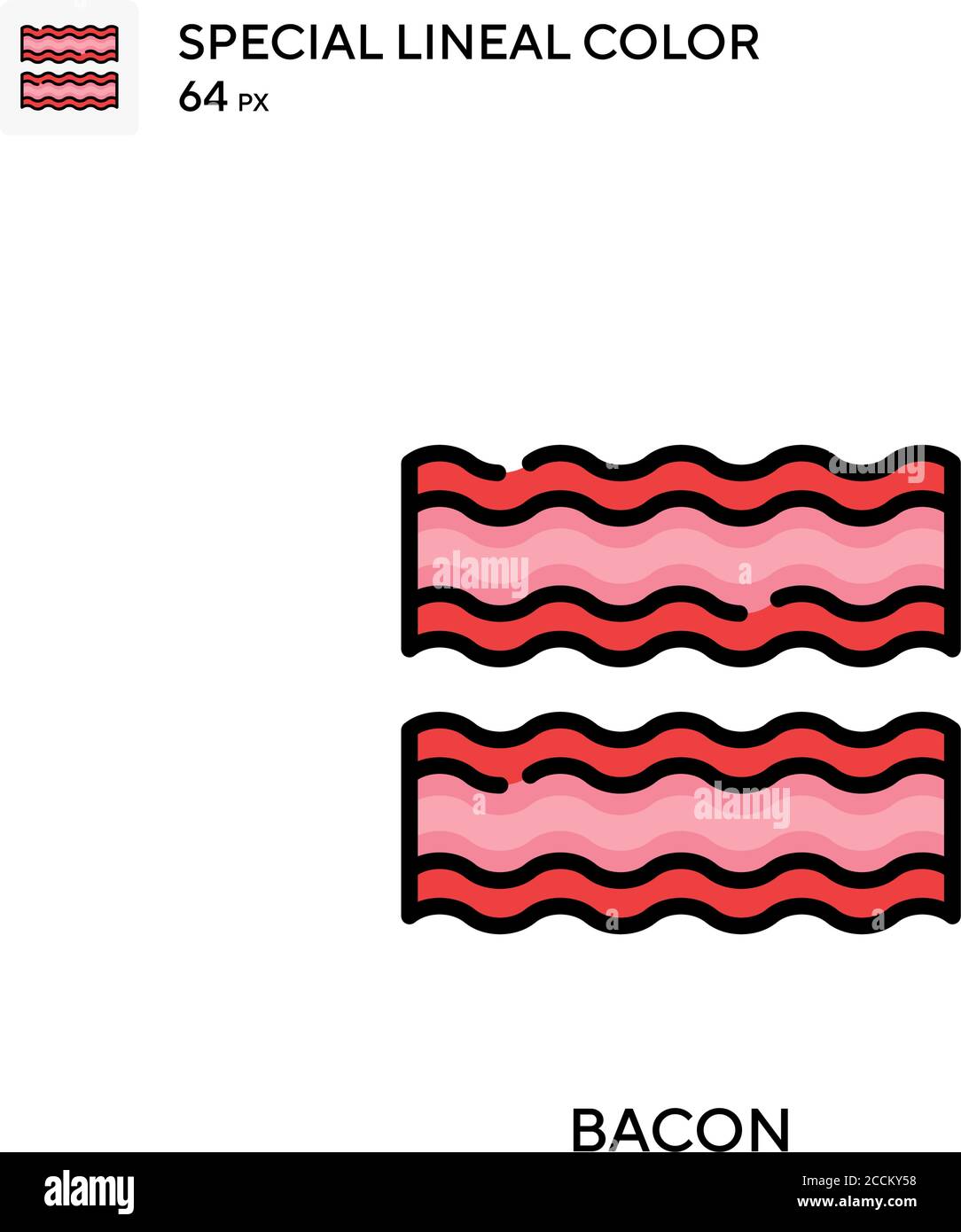 Bacon Special lineal color icon. Illustration symbol design template ...