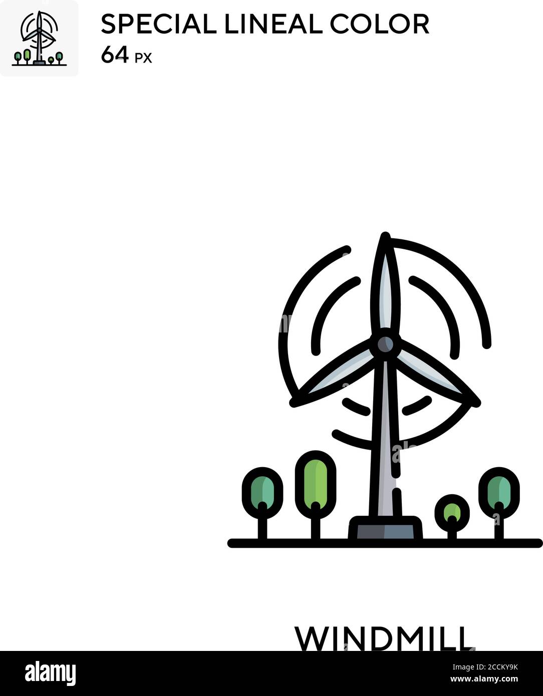 Windmill Special lineal color icon. Illustration symbol design template ...
