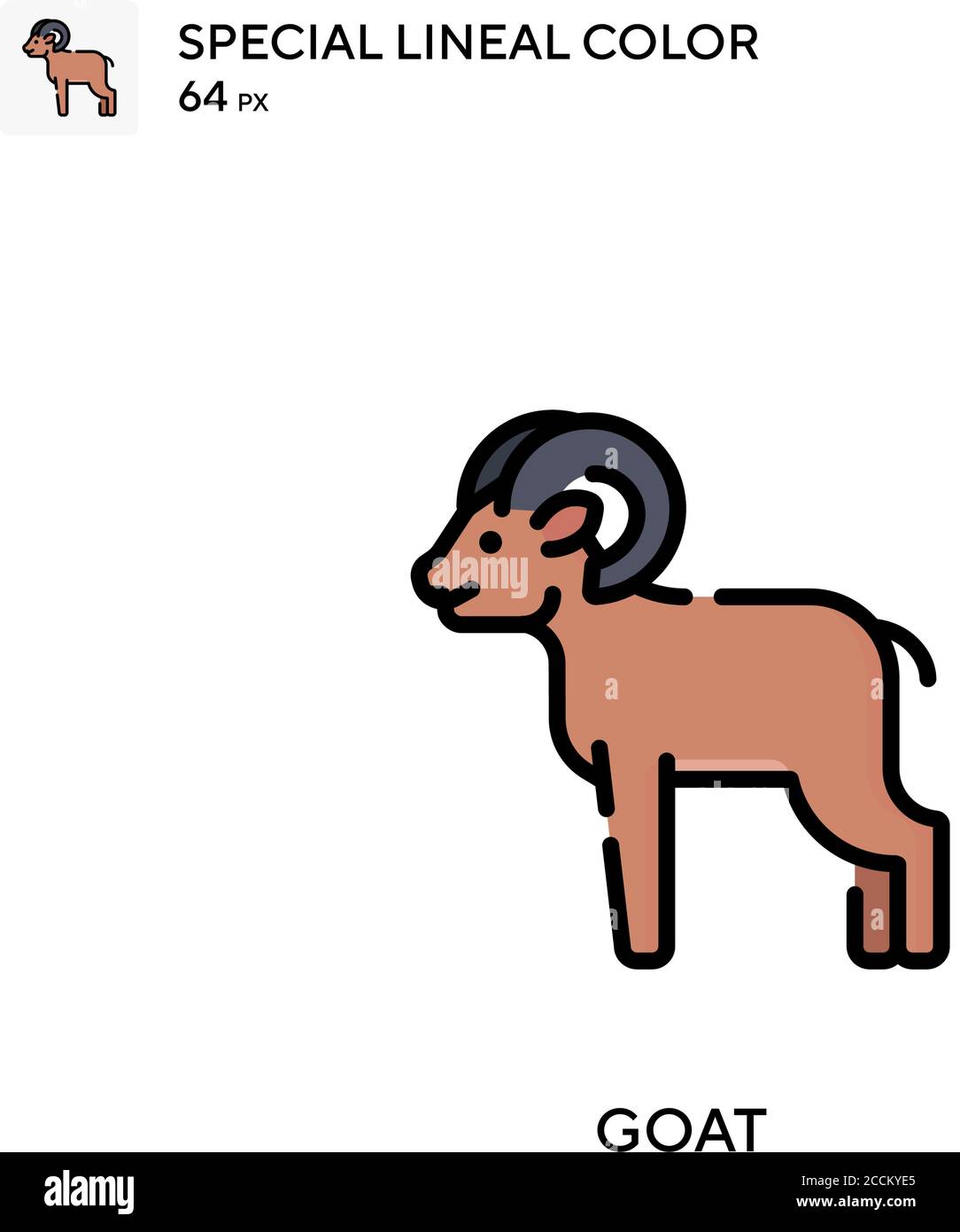 Goat Special lineal color icon. Illustration symbol design template for ...