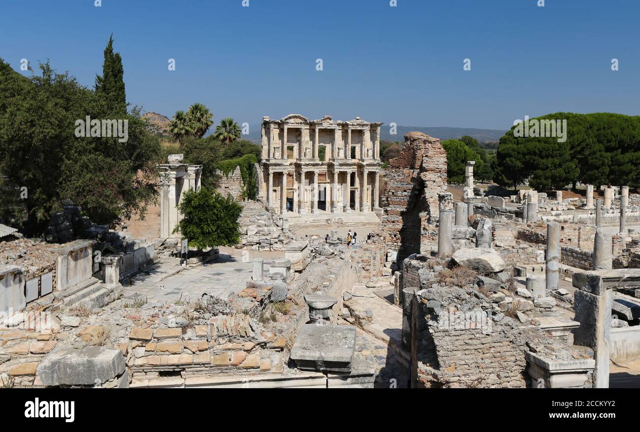 Library of Celsus in Ephesus Ancient City, Selcuk Town, Izmir City ...