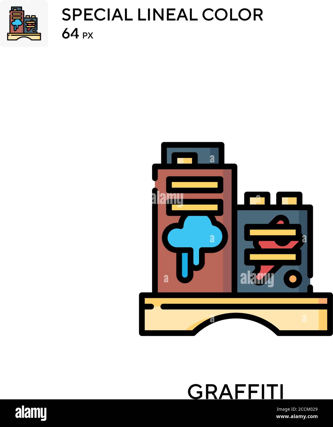 Graffiti Special lineal color icon. Illustration symbol design template for web mobile UI ...