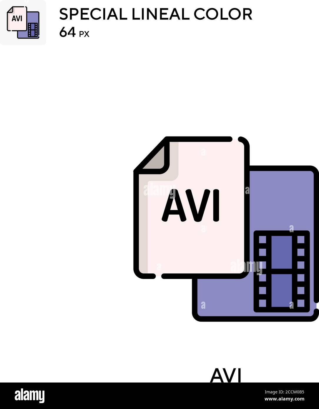 Avi Special lineal color icon. Illustration symbol design template for ...