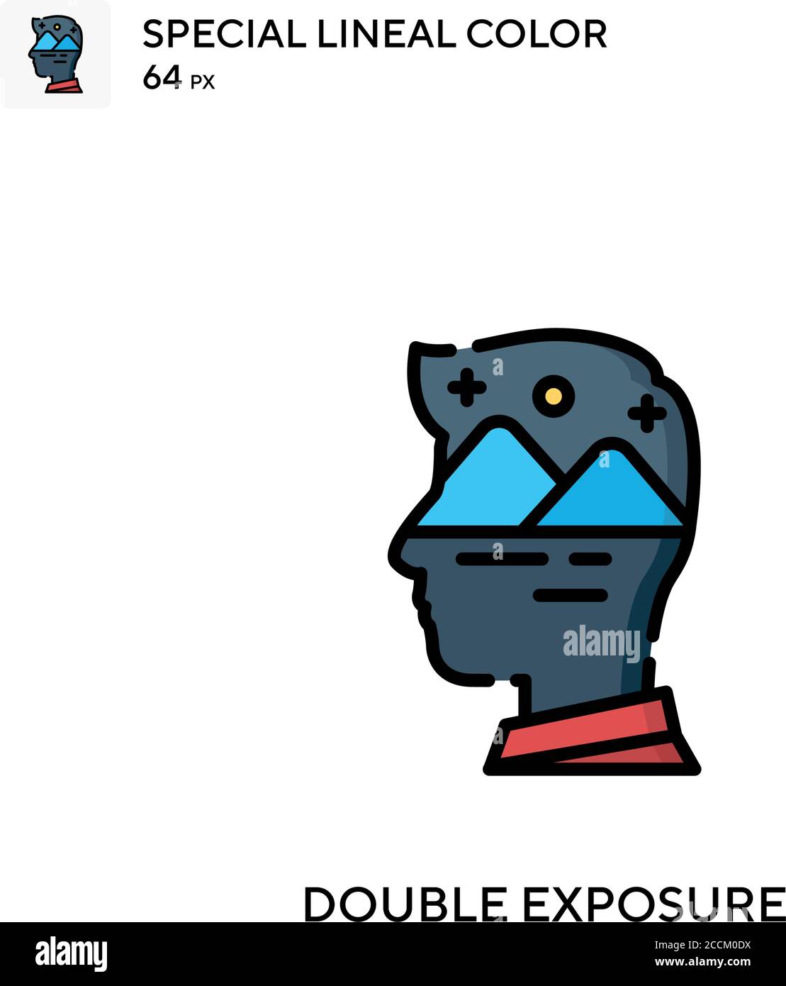 Double exposure Special lineal color icon. Illustration symbol design ...