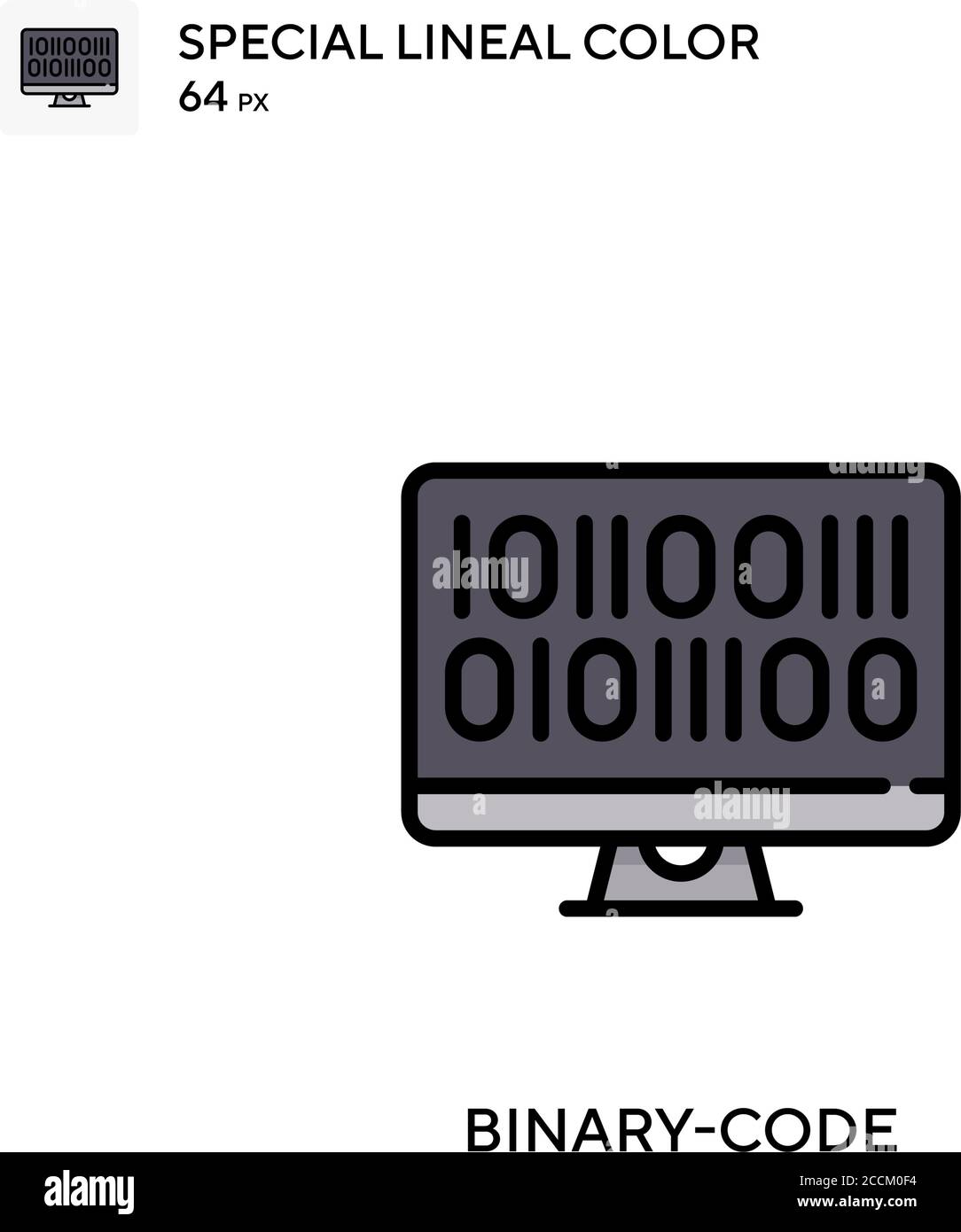 Binary-code Special lineal color icon. Illustration symbol design template for web mobile UI ...