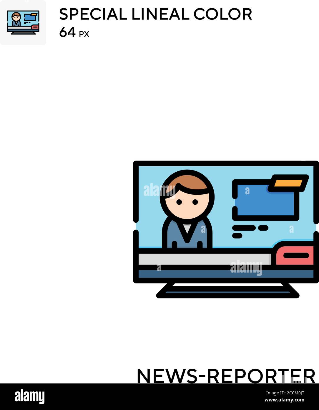 News-reporter Special lineal color icon. Illustration symbol design ...