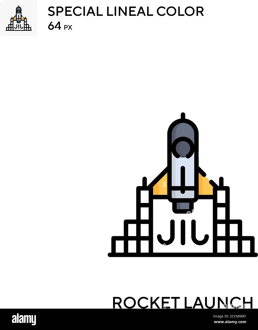 Rocket launch Special lineal color icon. Illustration symbol design ...