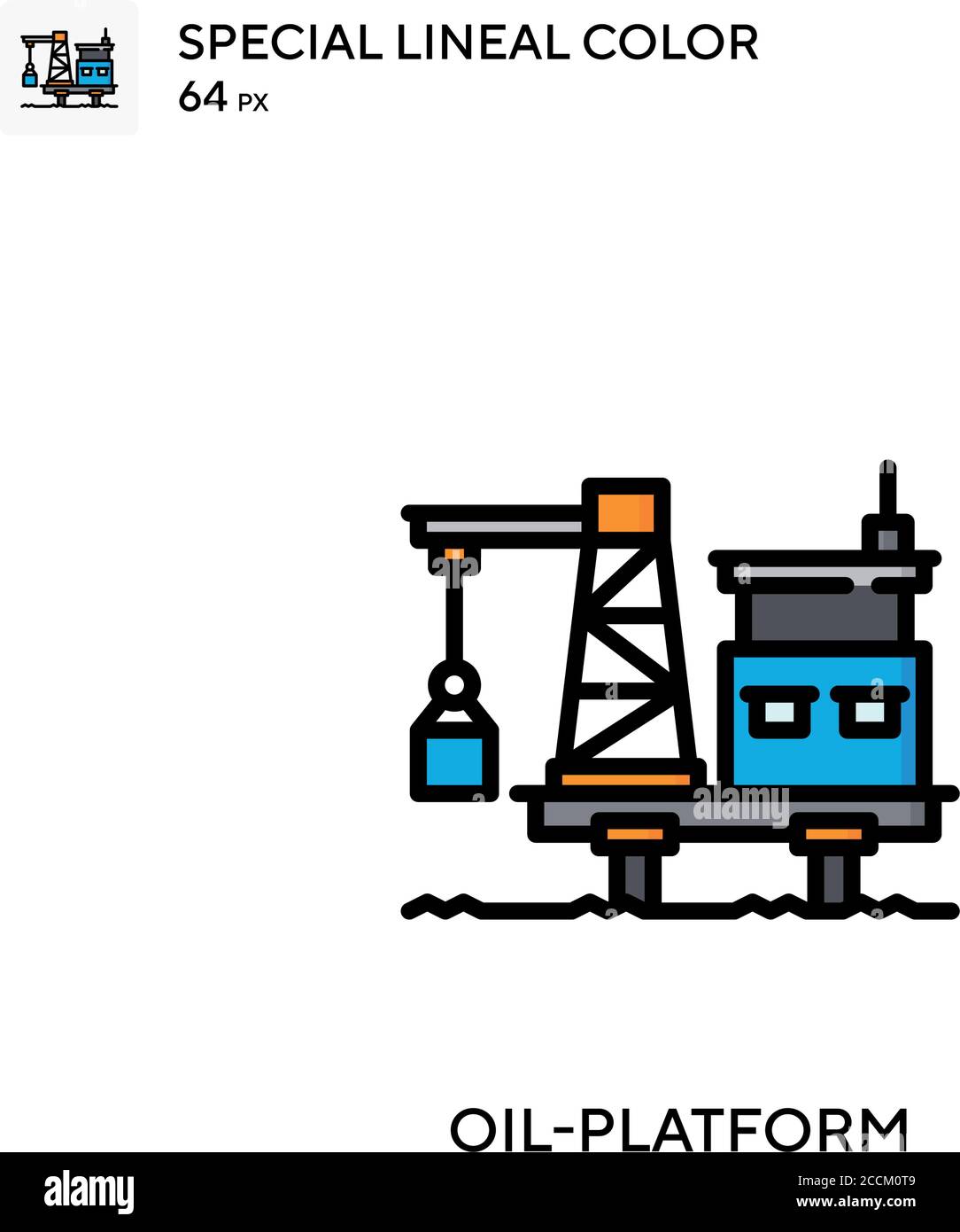 Oil-platform Special lineal color icon. Illustration symbol design ...