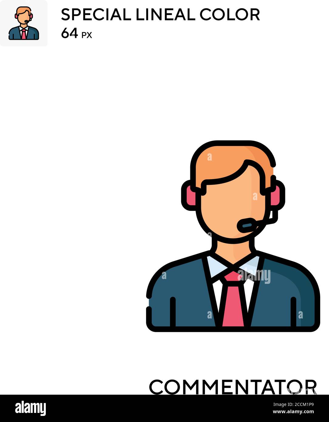 Commentator Special lineal color icon. Illustration symbol design ...