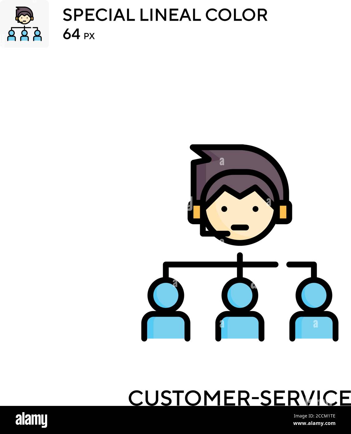 Customer-service Special lineal color icon. Illustration symbol design ...