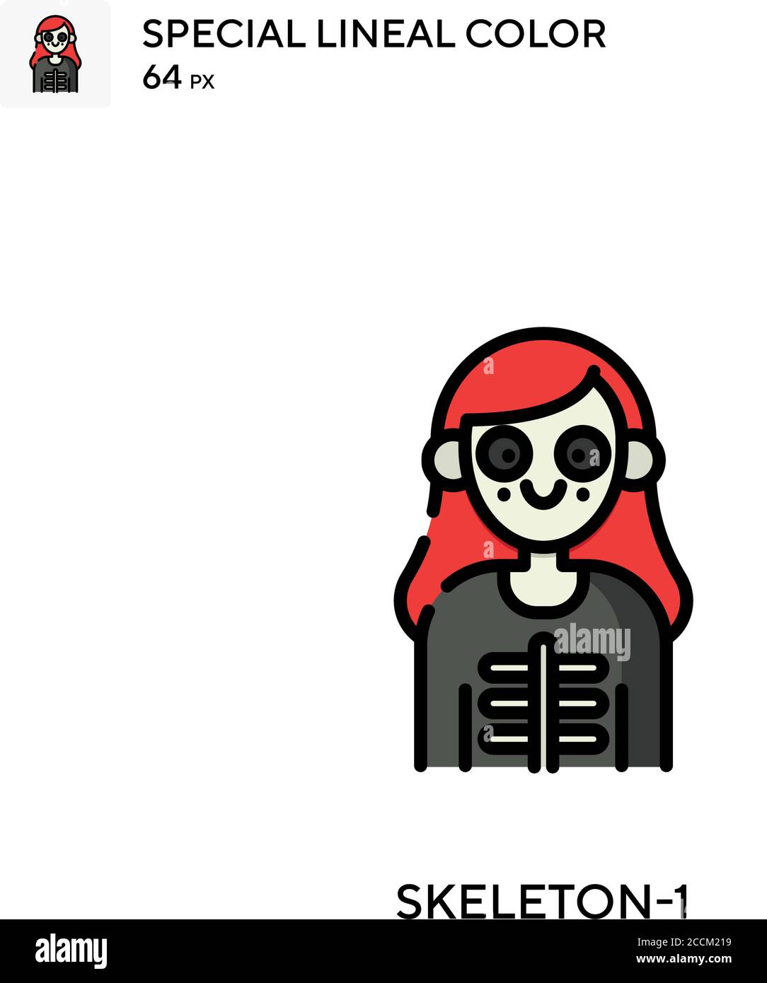 Skeleton-1 Special lineal color icon. Illustration symbol design ...