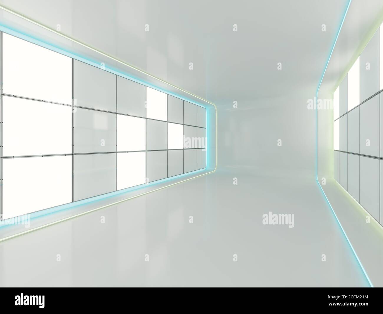 Abstract modern architecture background, empty open space interior. 3D ...