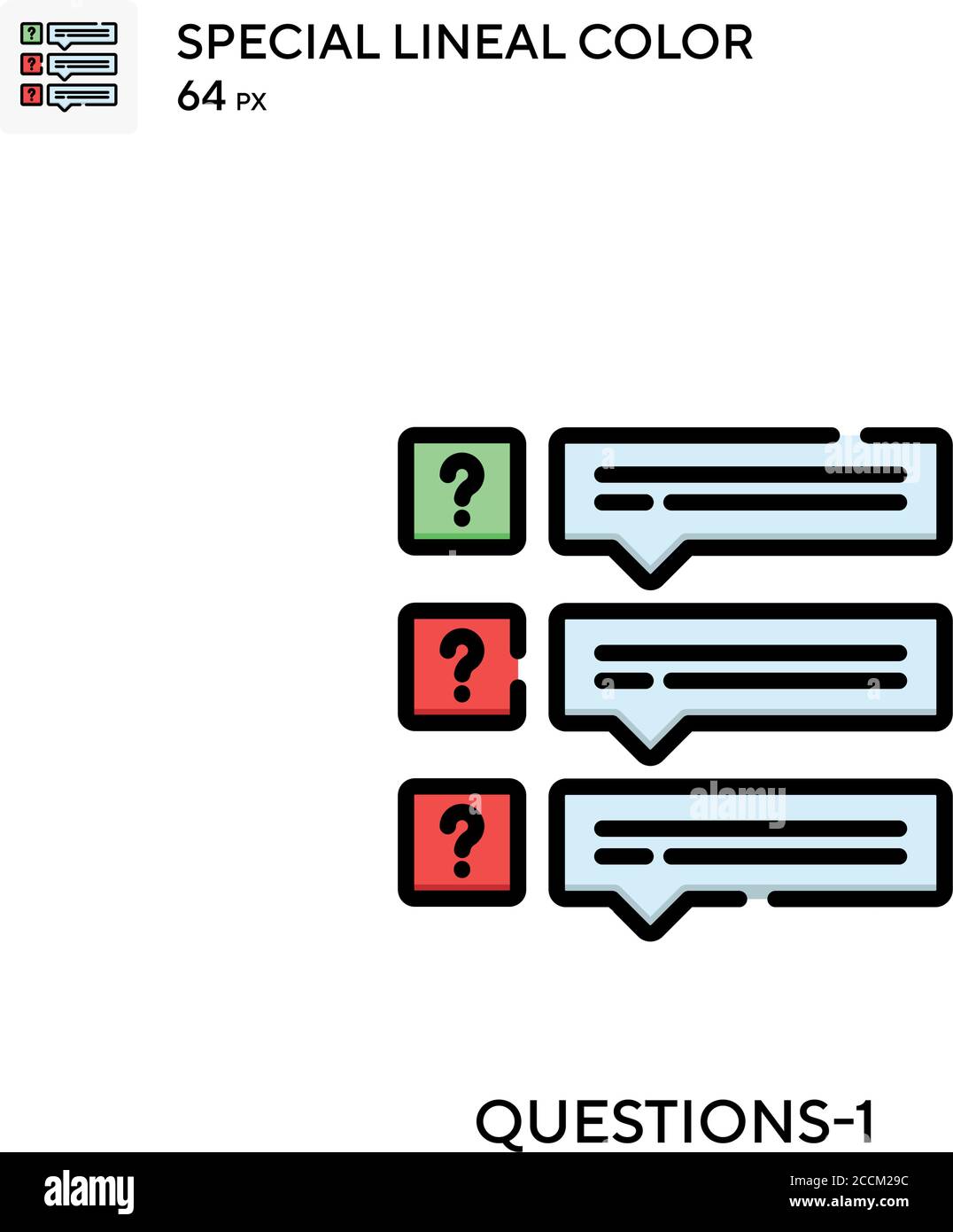 Questions-1 Special lineal color icon. Illustration symbol design ...