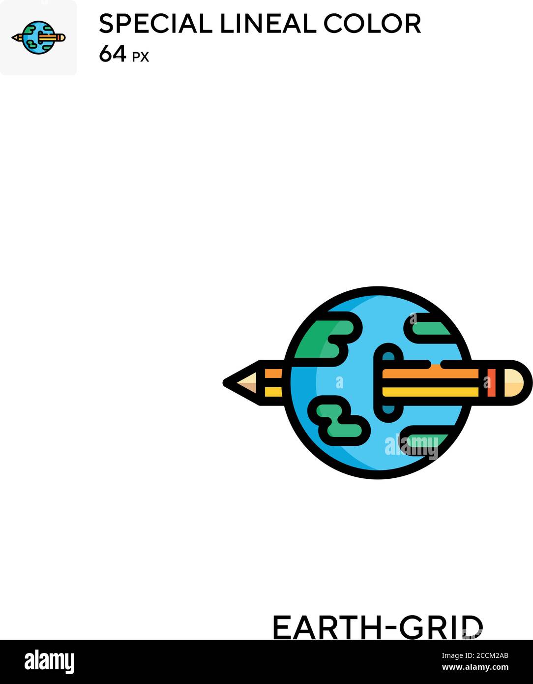 Earth-grid Special lineal color icon. Illustration symbol design ...