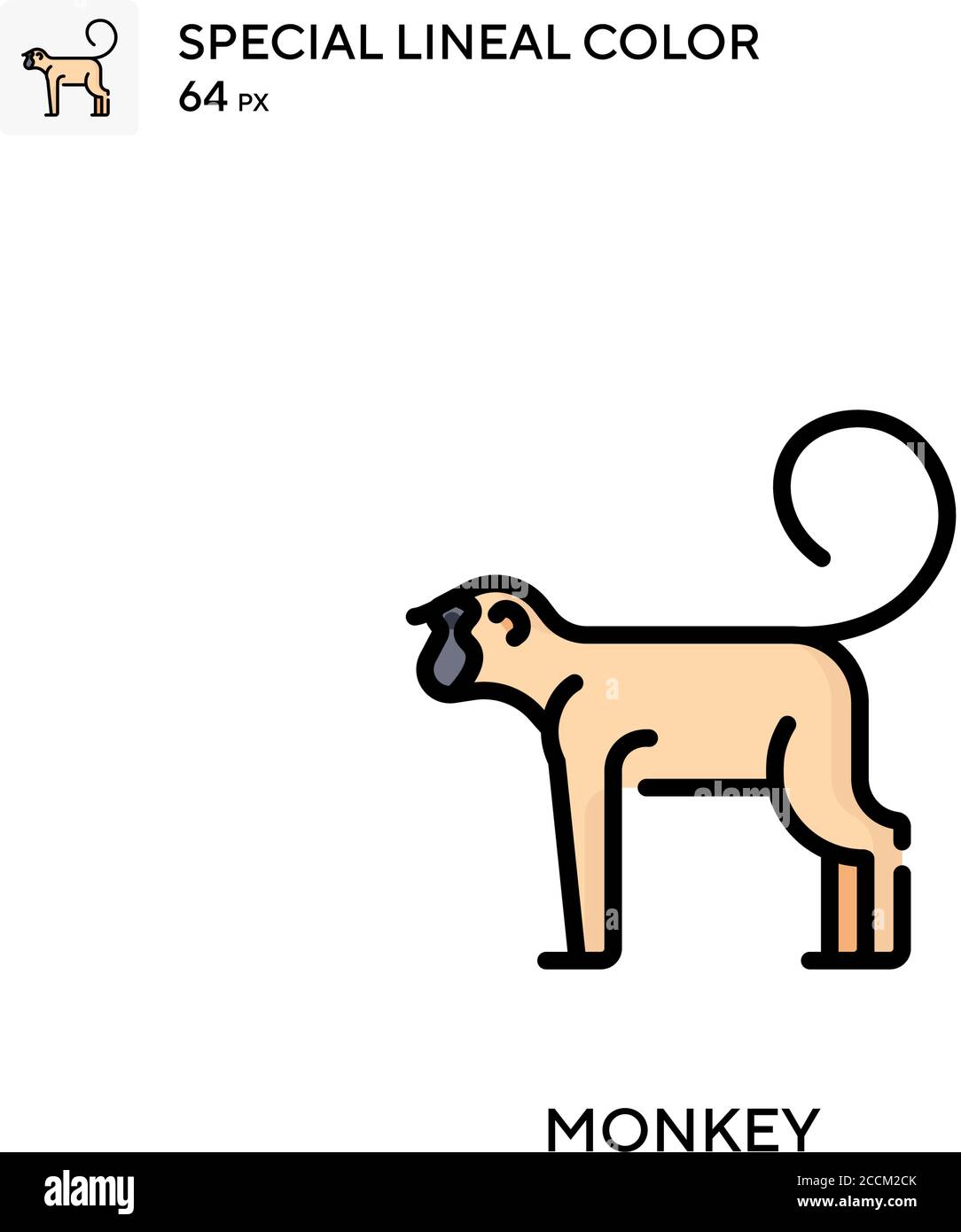 Monkey Special lineal color icon. Illustration symbol design template ...