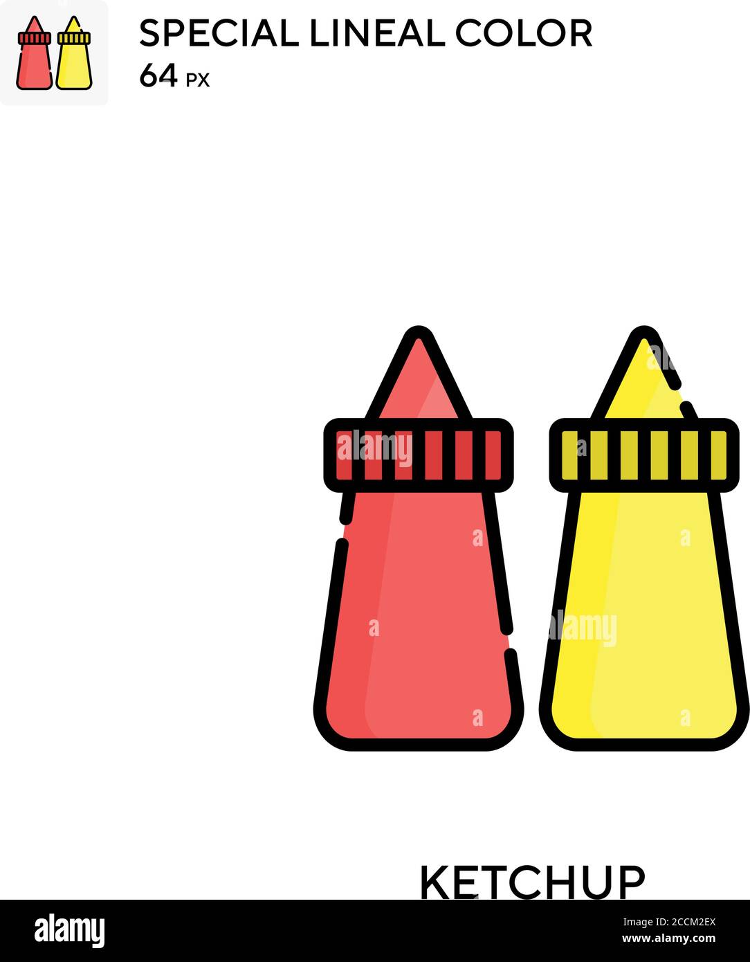 Ketchup Special lineal color icon. Illustration symbol design template ...