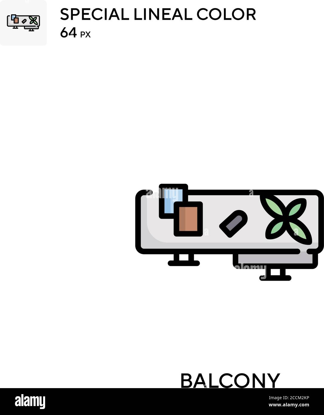 Balcony Special lineal color icon. Illustration symbol design template ...