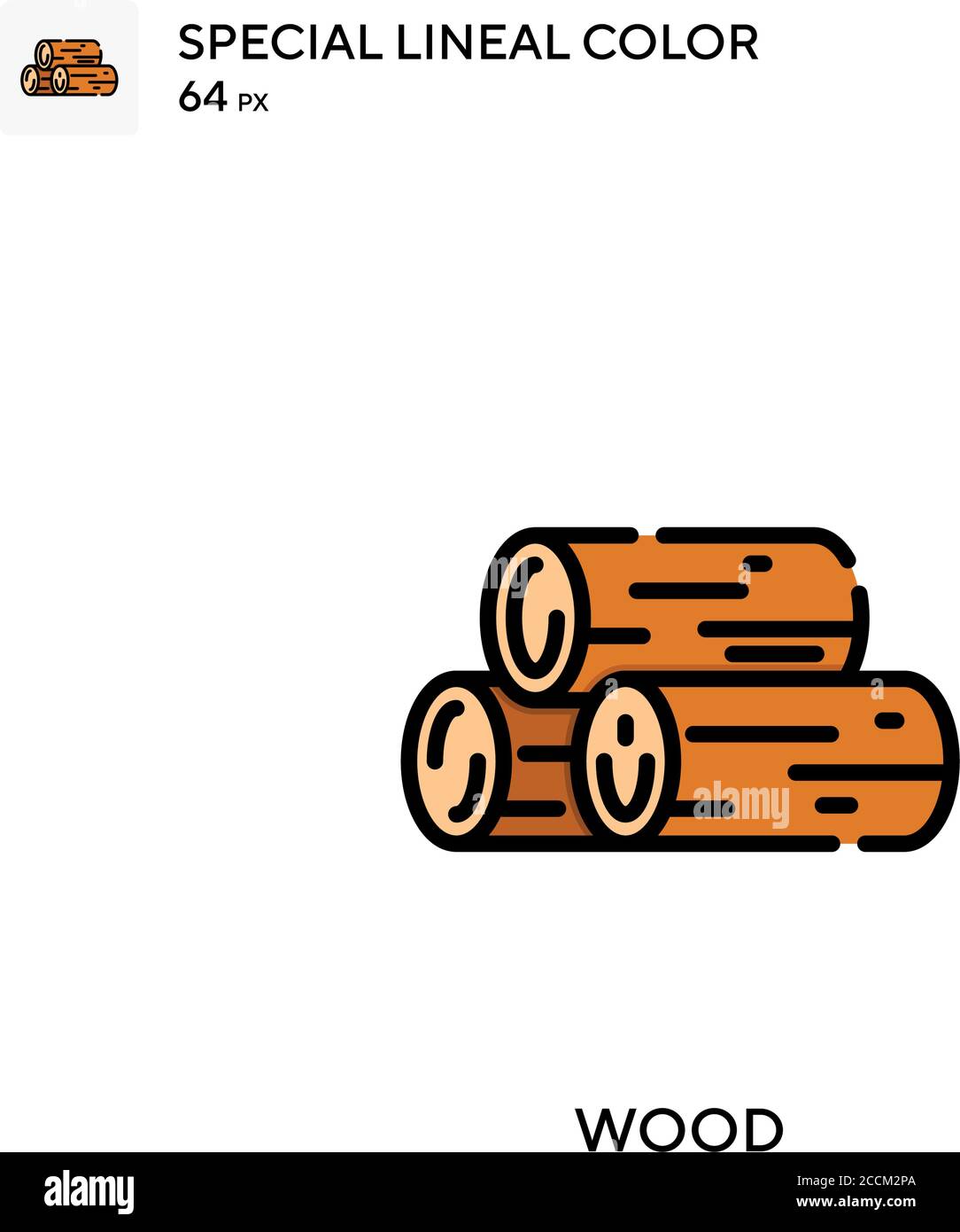 Wood Special lineal color icon. Illustration symbol design template for ...