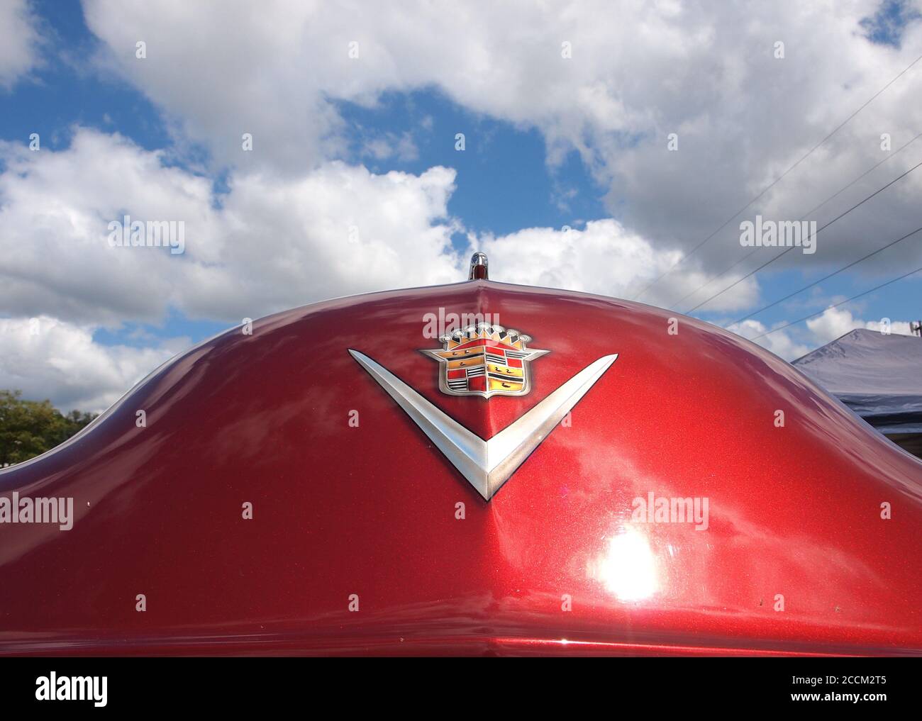 Hand painted Cadillac emblem on a early 1950's Cadillac at a local New ...