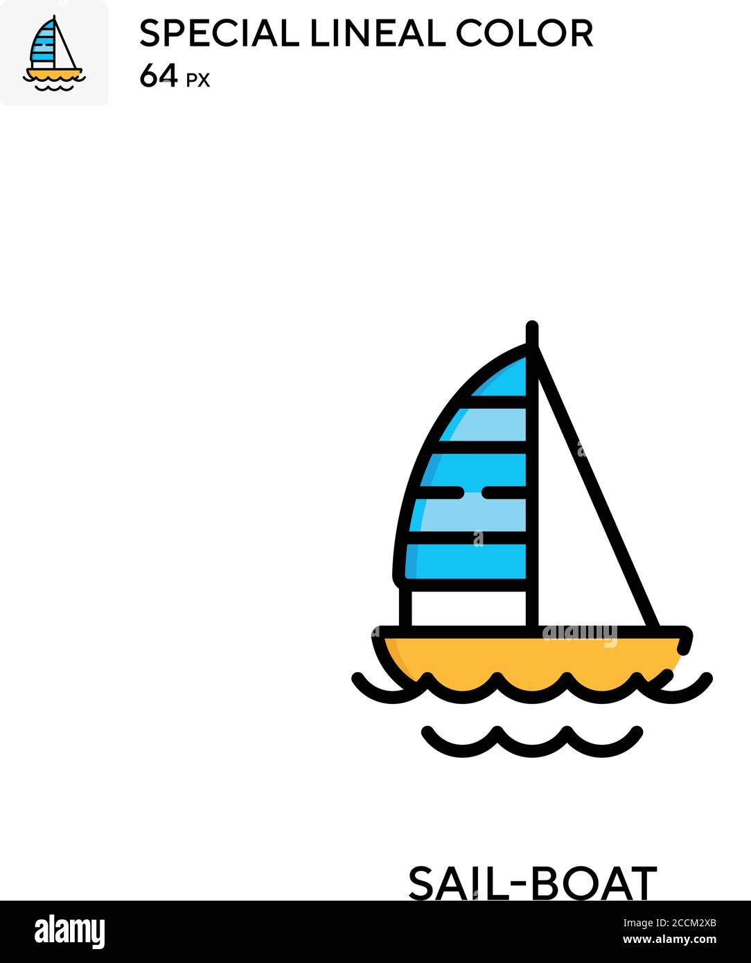 Sail-boat Special lineal color icon. Illustration symbol design ...