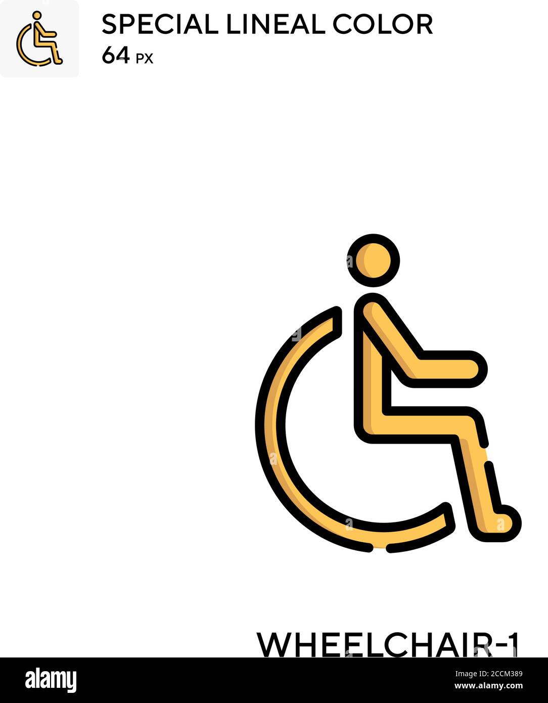 Wheelchair-1 Special lineal color icon. Illustration symbol design ...