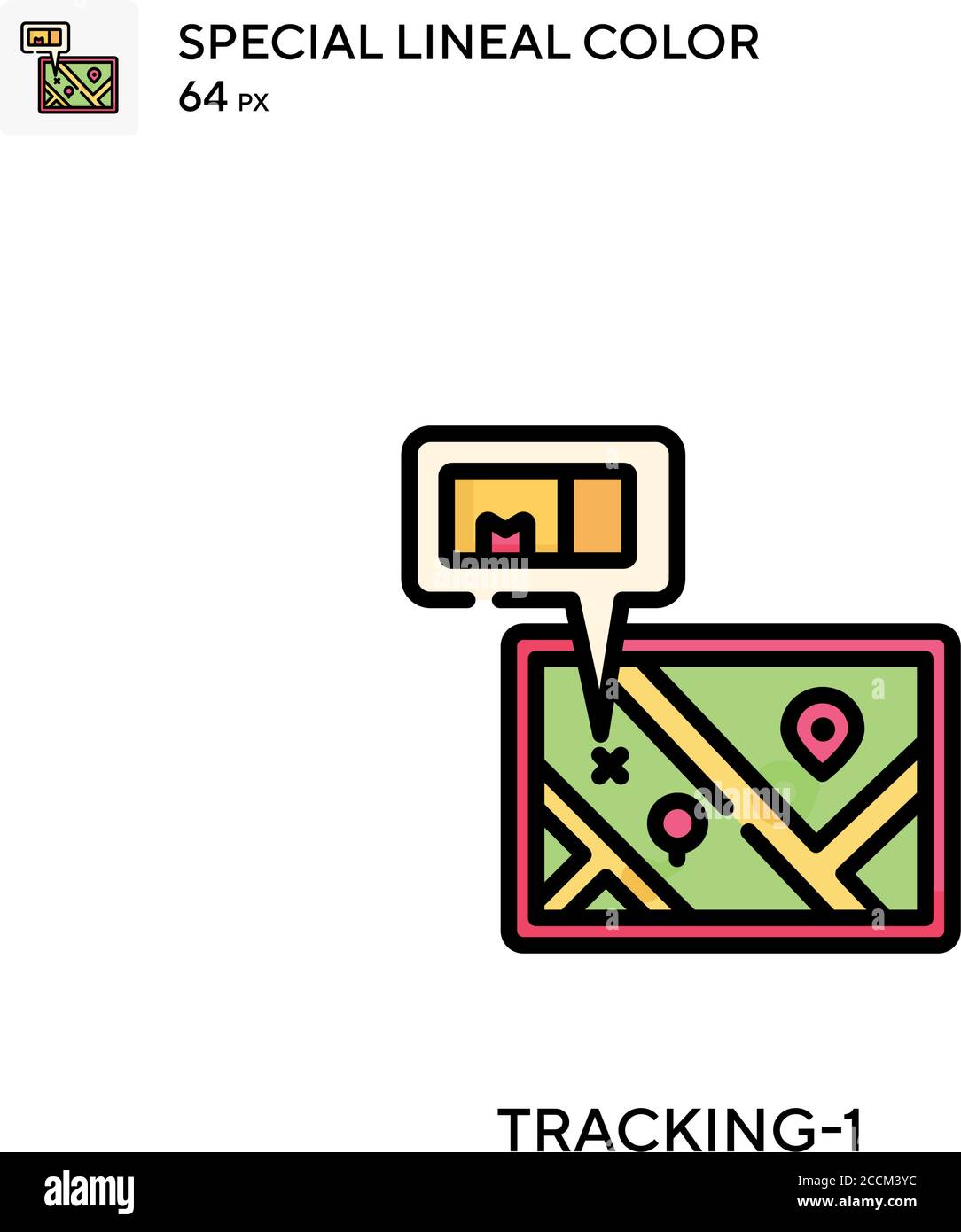 Tracking-1 Special lineal color icon. Illustration symbol design template for web mobile UI ...